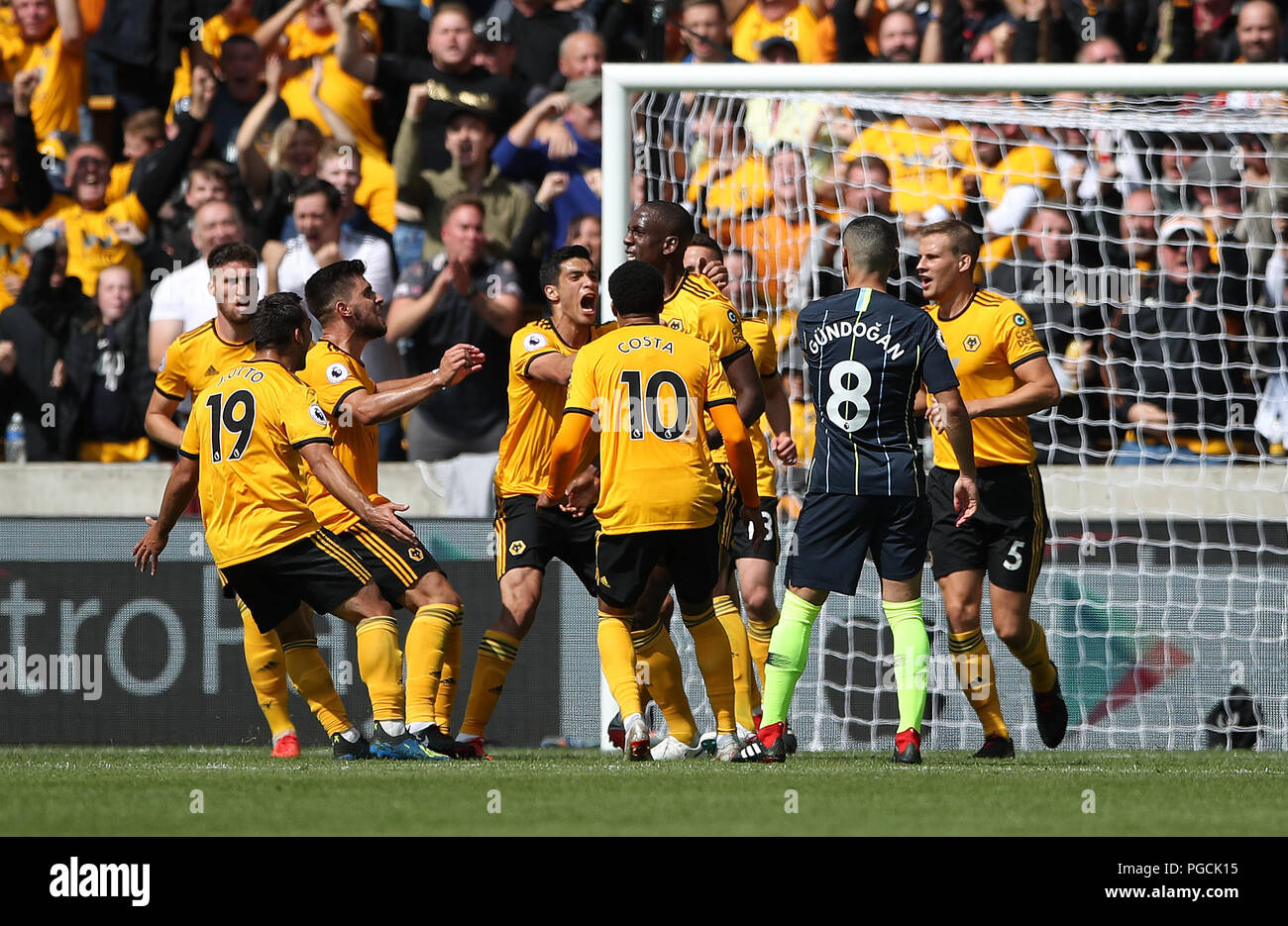 Wolverhampton wanderers willy boly celebrates scoring hi-res stock ...