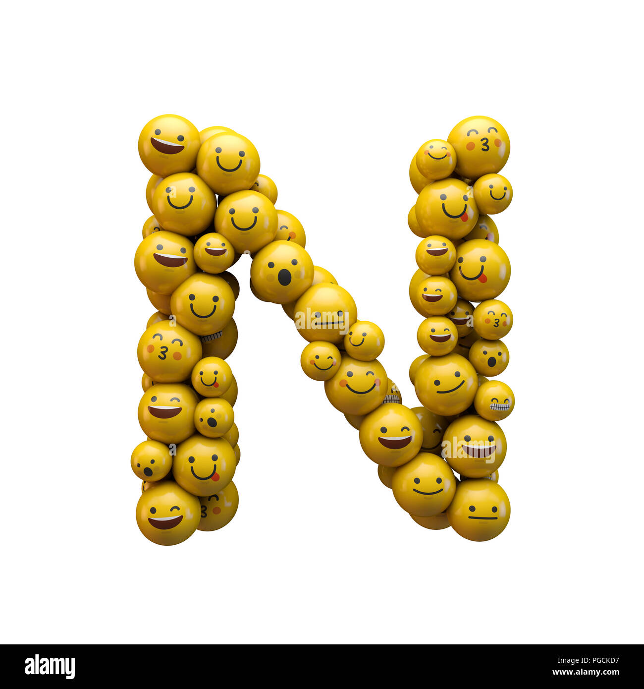 Letter N emoji character font. 3D Rendering Stock Photo - Alamy