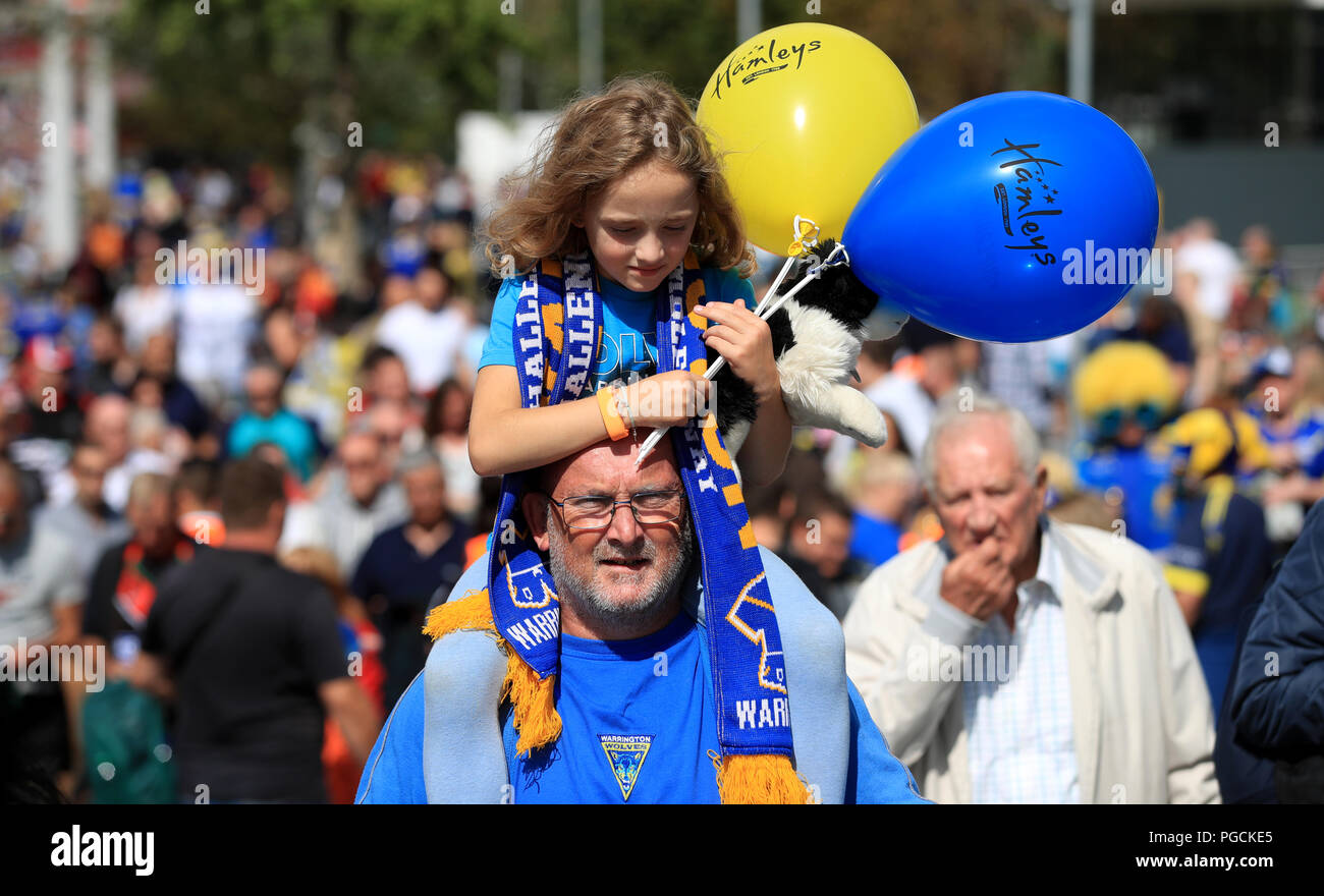 Warrington Wolves fans show their support prior to the Ladbrokes ...