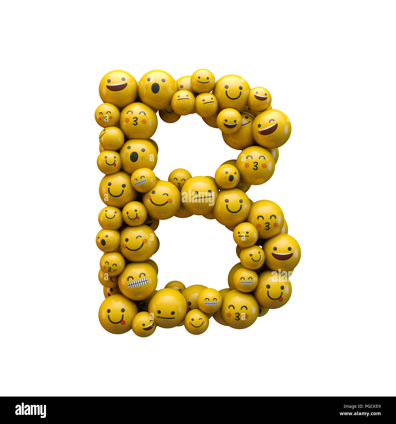 Letter B emoji character font. 3D Rendering Stock Photo - Alamy