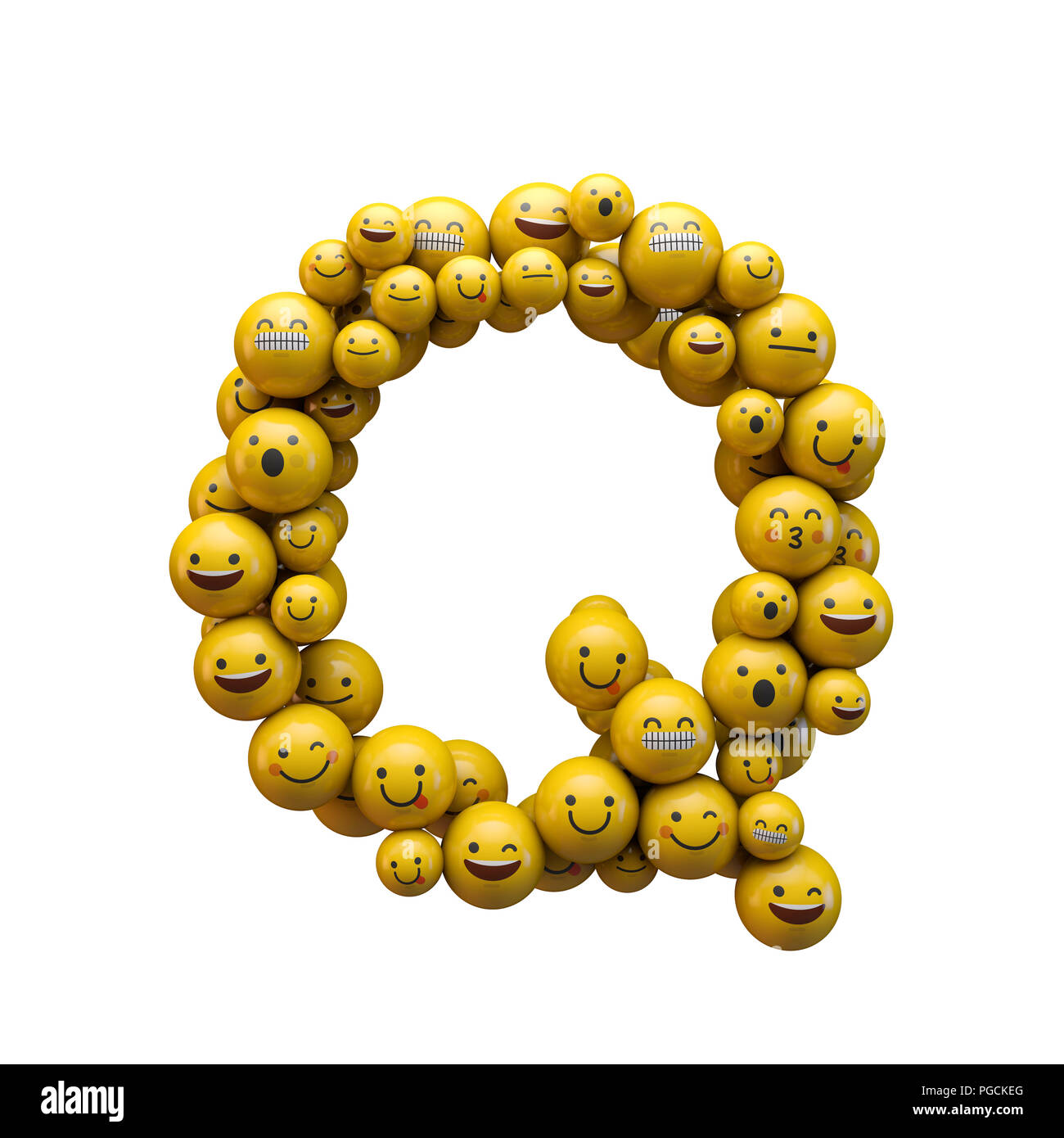 Letter Q emoji character font. 3D Rendering Stock Photo - Alamy