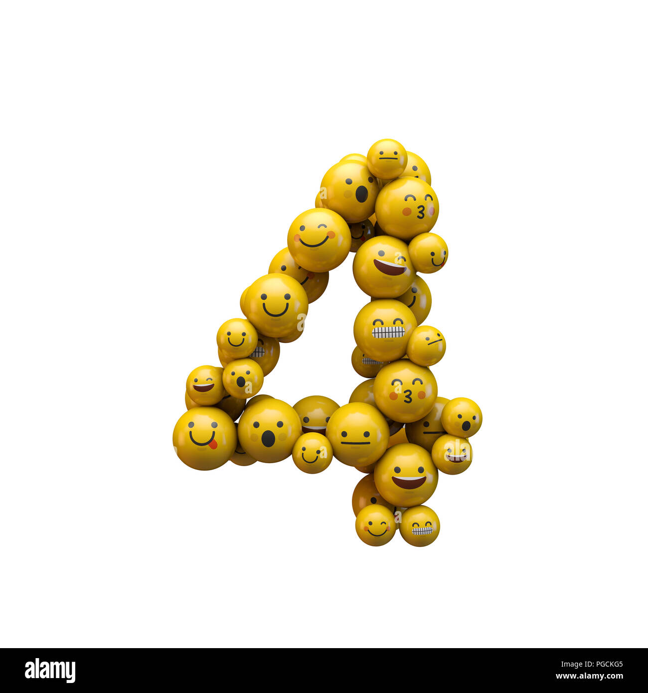 Number 4 emoji character font. 3D Rendering Stock Photo - Alamy