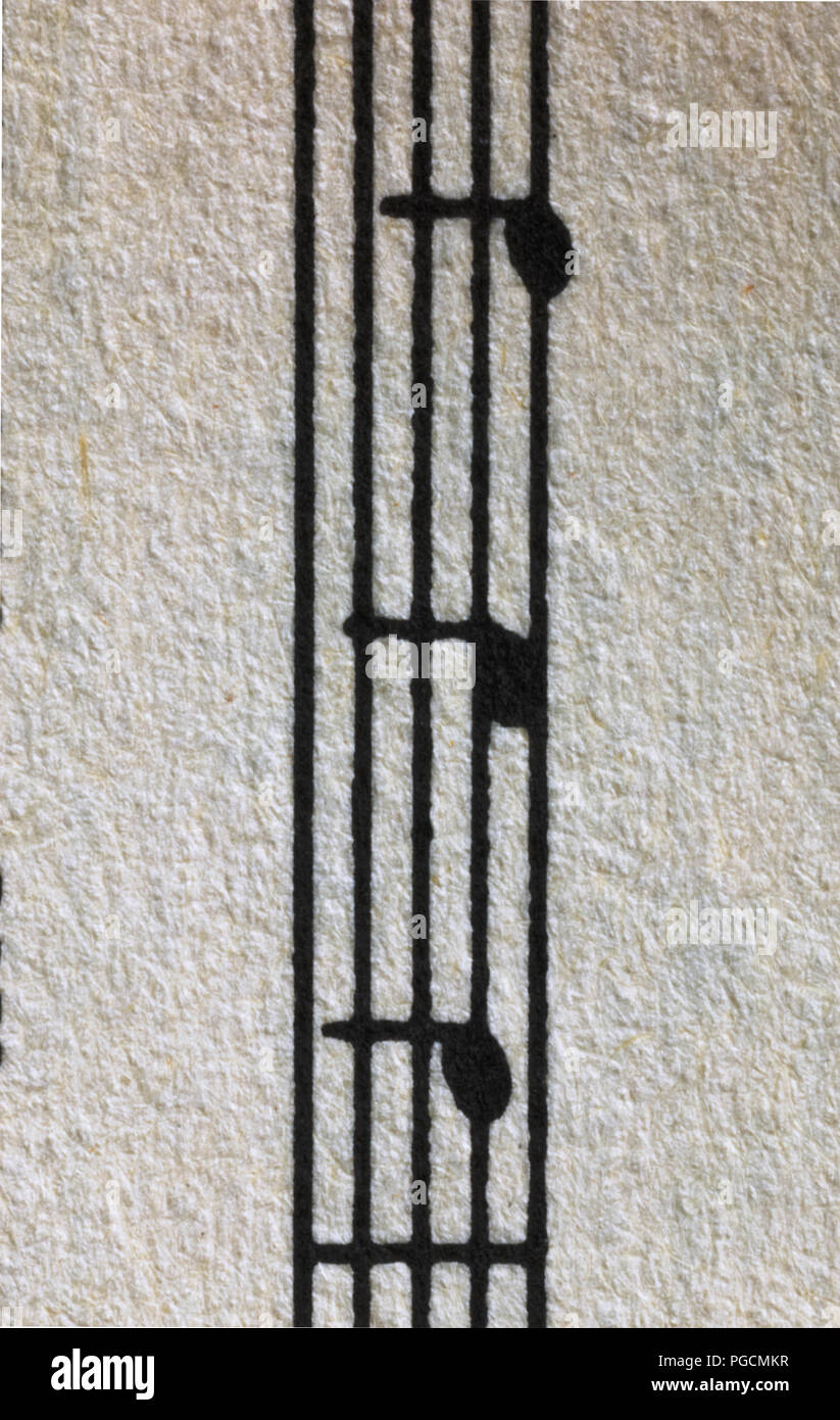Musical note lines with notes in an unusual photo composition , top ...