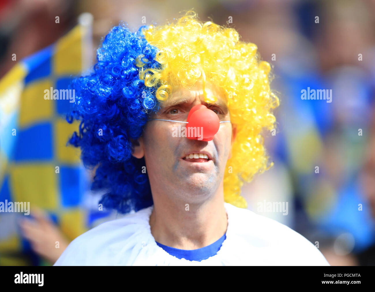 Warrington Wolves fans show their support prior to the Ladbrokes ...