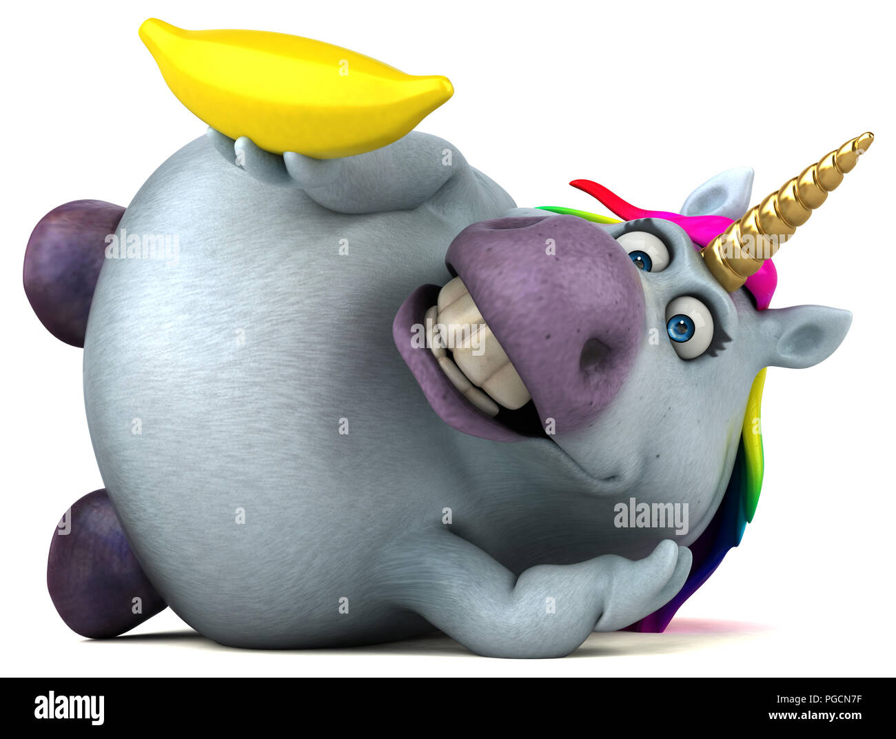 Fun unicorn - 3D Illustration Stock Photo - Alamy