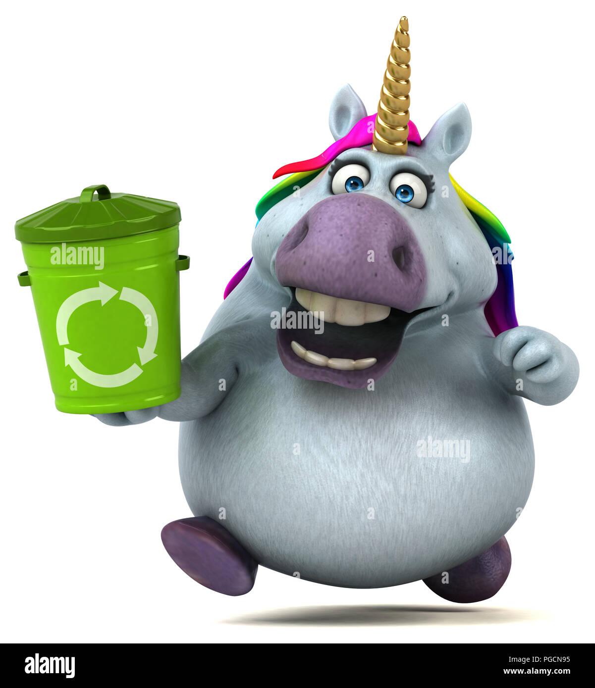 Fun unicorn - 3D Illustration Stock Photo - Alamy