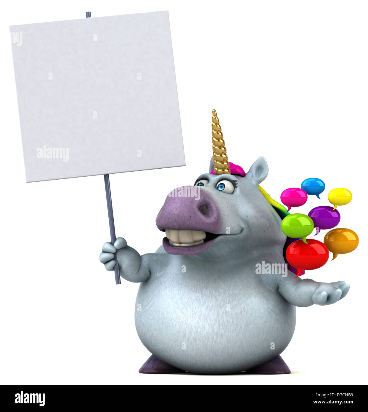 Fun unicorn - 3D Illustration Stock Photo - Alamy