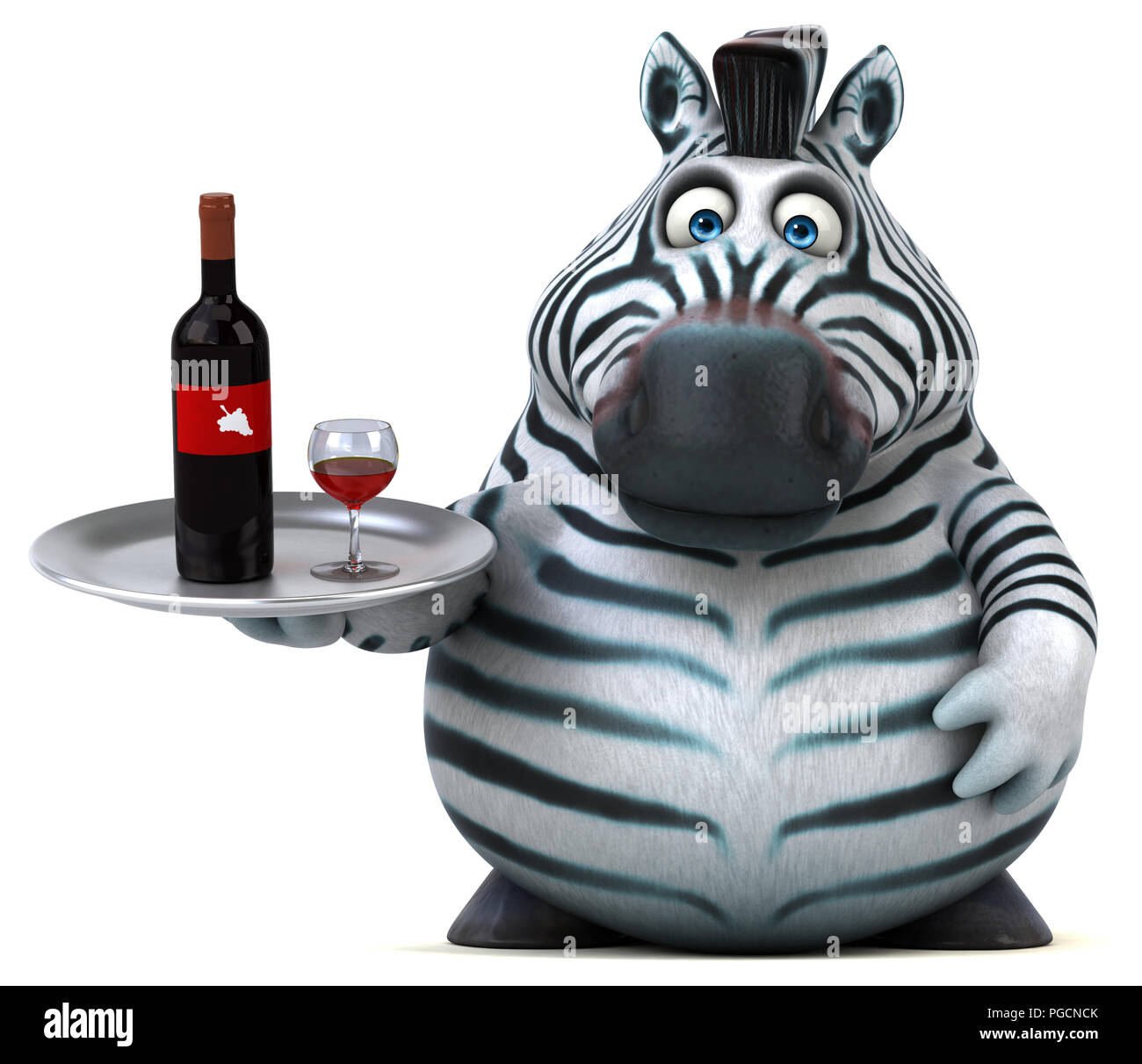 Fun zebra - 3D Illustration Stock Photo - Alamy