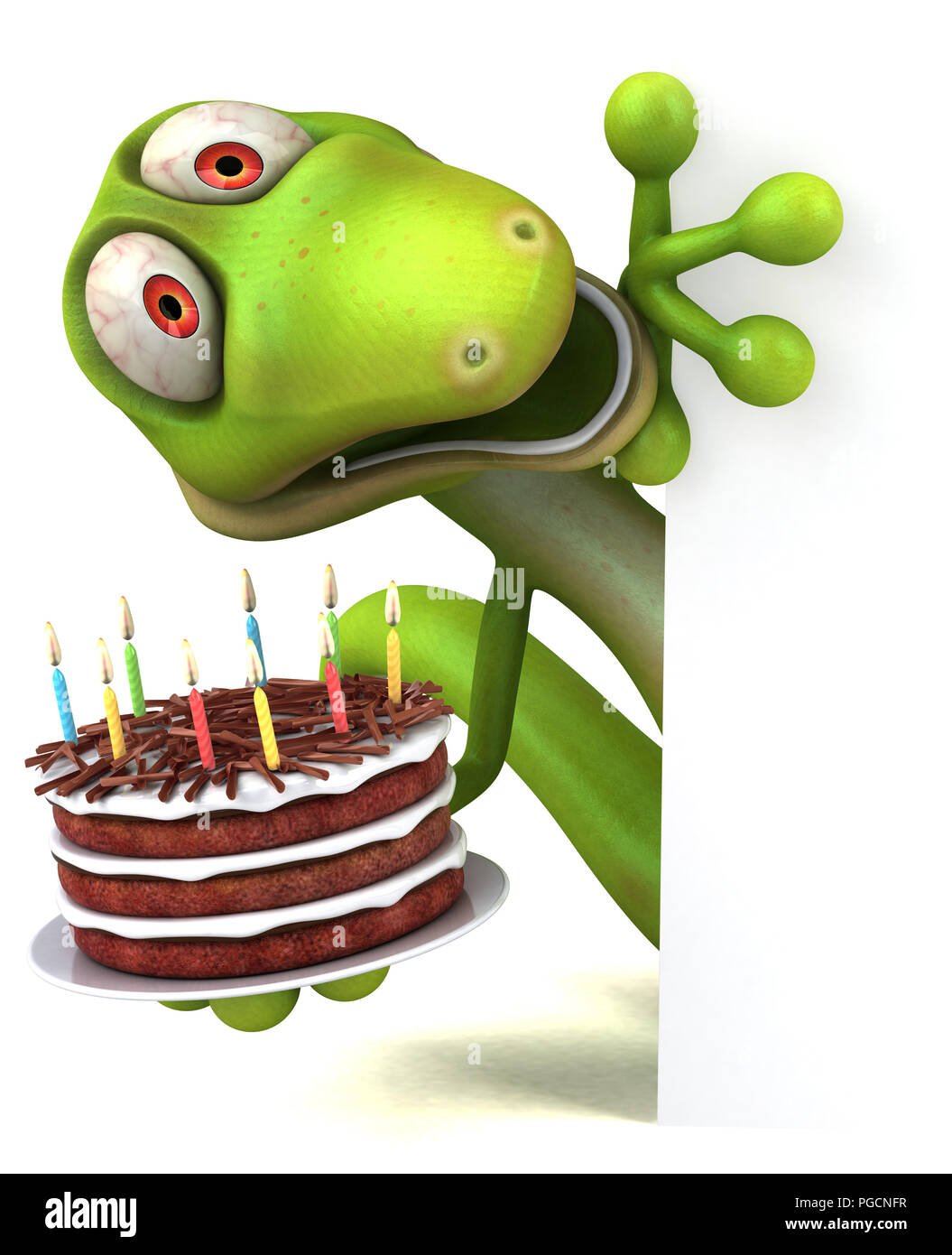 Fun lizard - 3D Illustration Stock Photo - Alamy