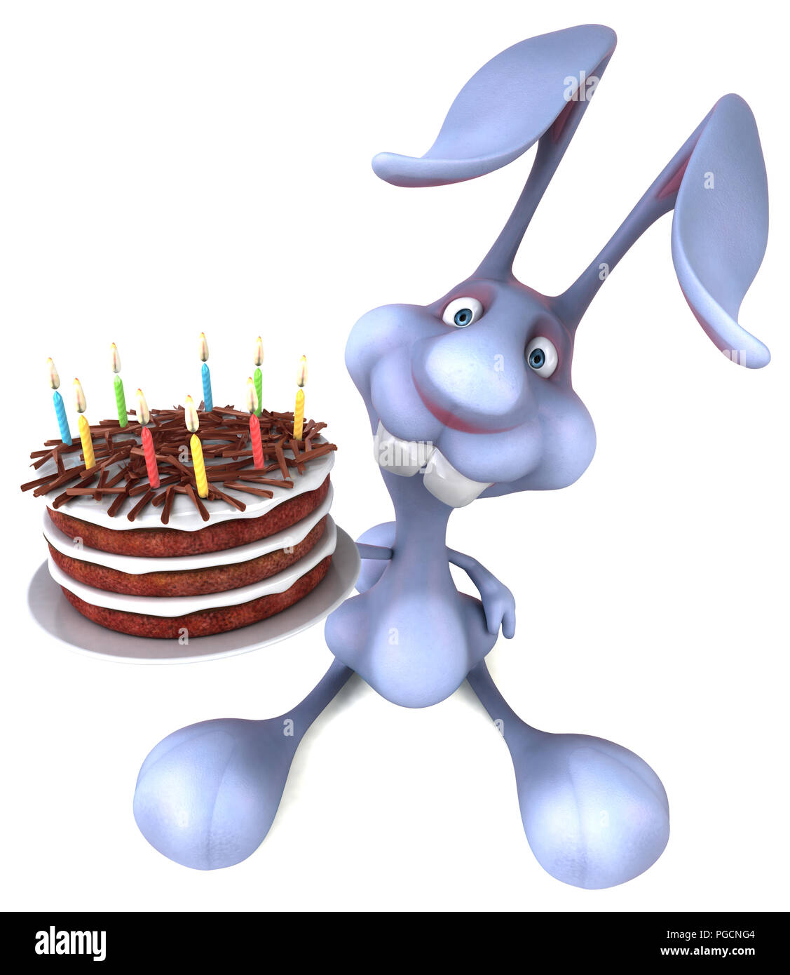 Fun rabbit - 3D Illustration Stock Photo - Alamy