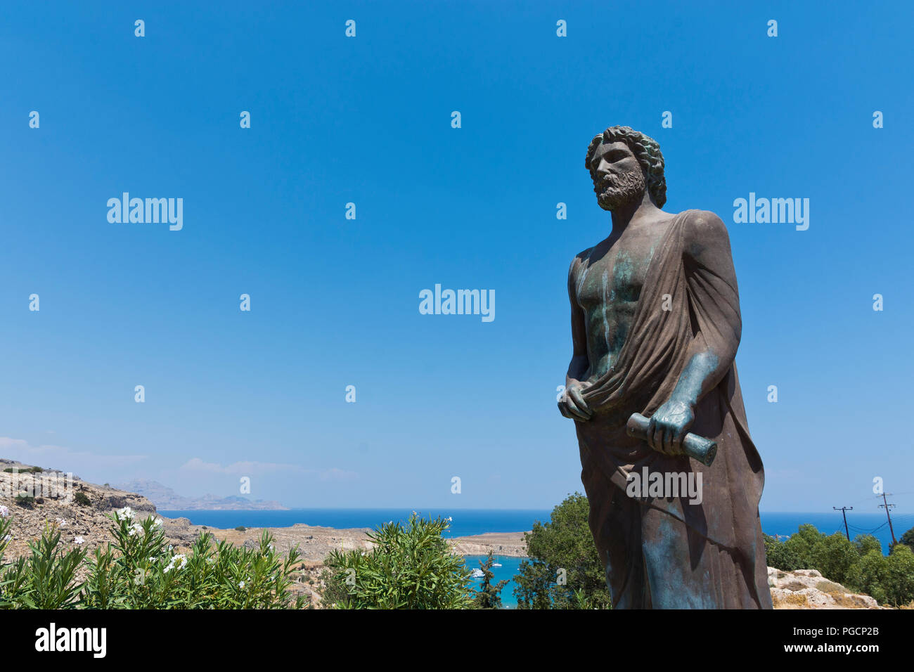 Greek Statue, Lindos, Rhodes Stock Photo - Alamy