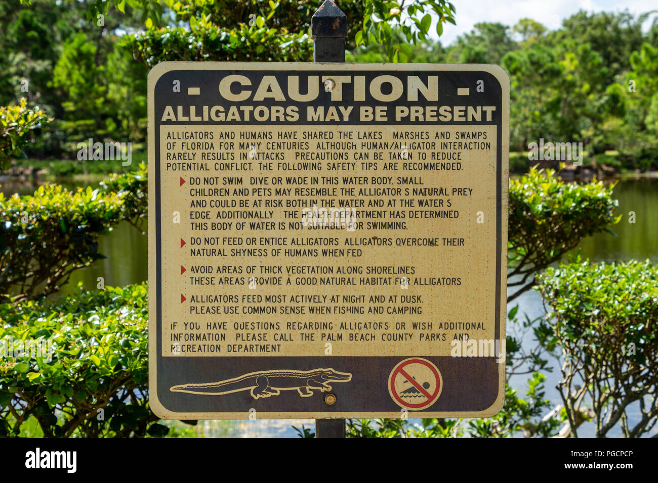 Beware of alligators sign hi-res stock photography and images - Alamy