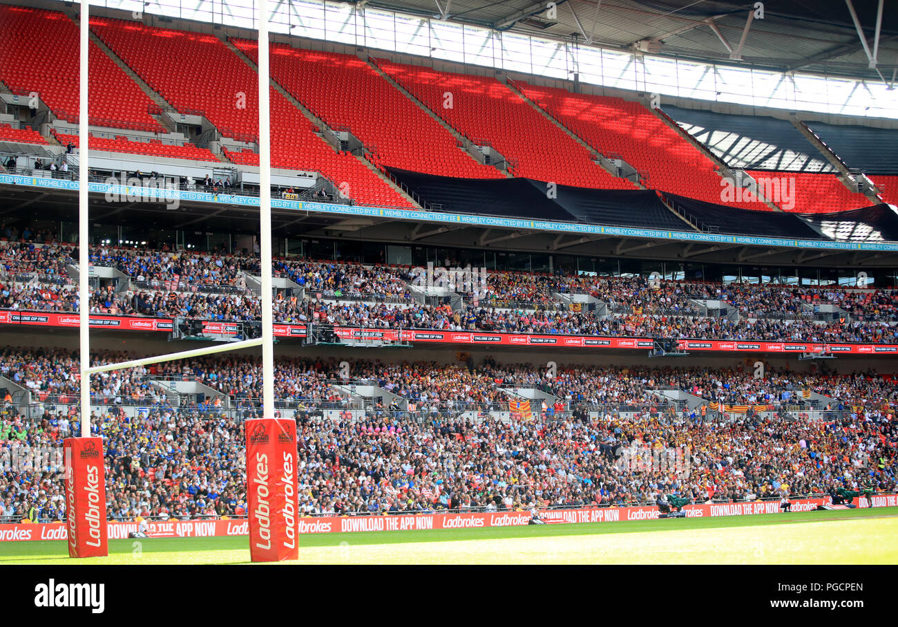 Empty seats during the Ladbrokes Challenge Cup Final at Wembley Stadium ...