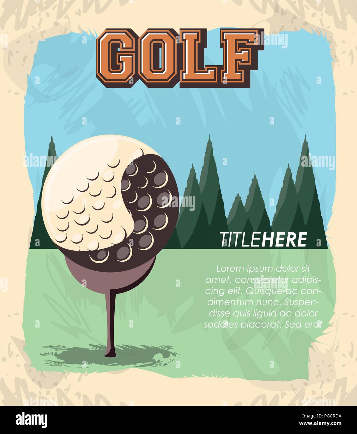 golf club label with ball vector illustration design Stock Vector Image ...