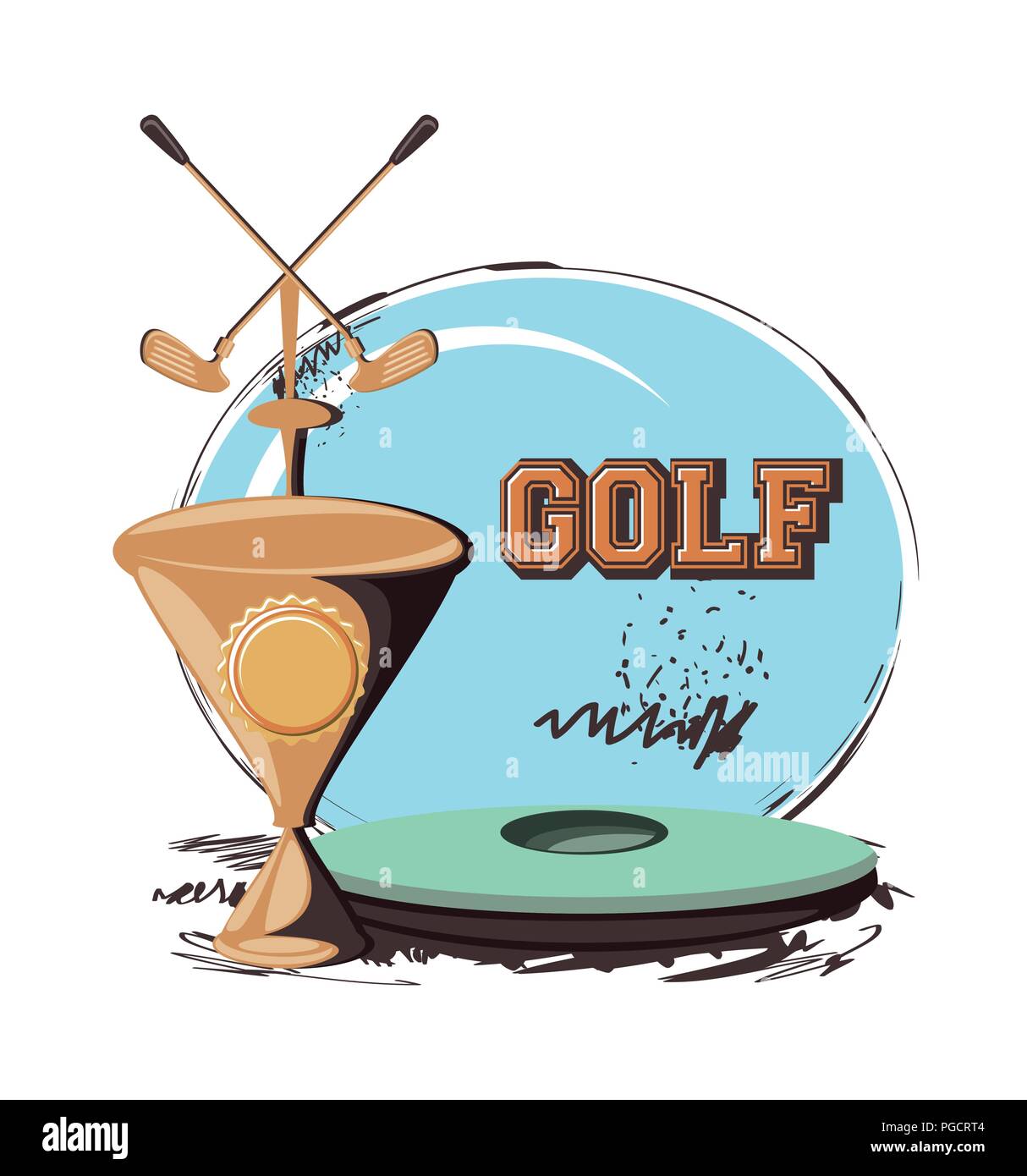golf club label with trophy cup vector illustration design Stock Vector ...