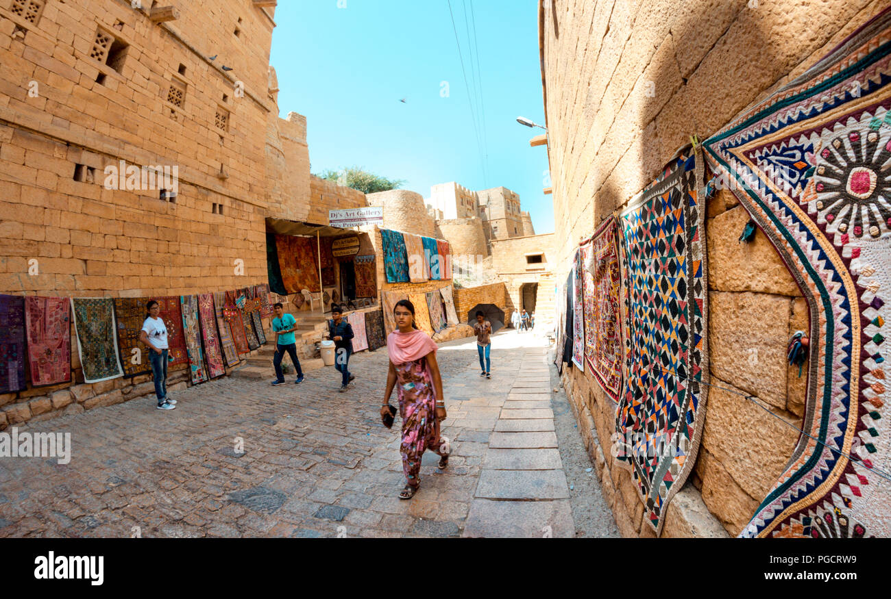 Streets inside the fort of jaisalmer Stock Photo - Alamy