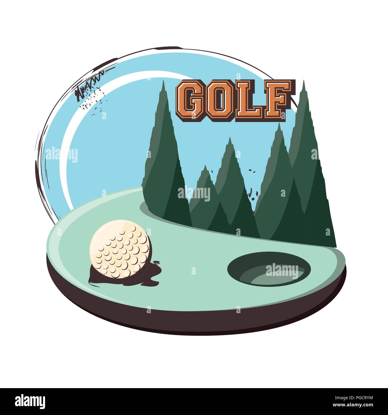 golf club label with ball vector illustration design Stock Vector Image ...