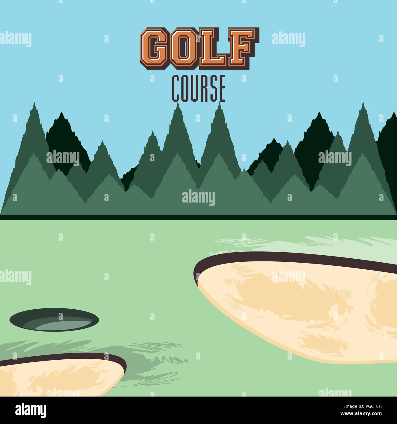 Green fairway sand trap grass Stock Vector Images - Alamy