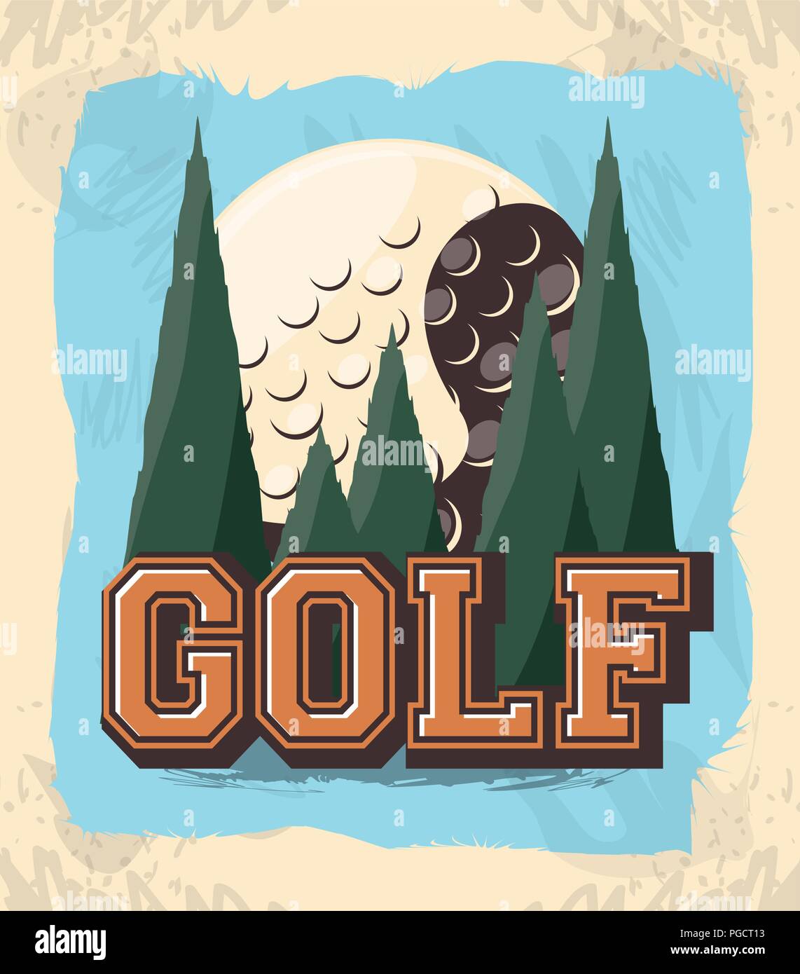 golf club label with ball vector illustration design Stock Vector Image ...