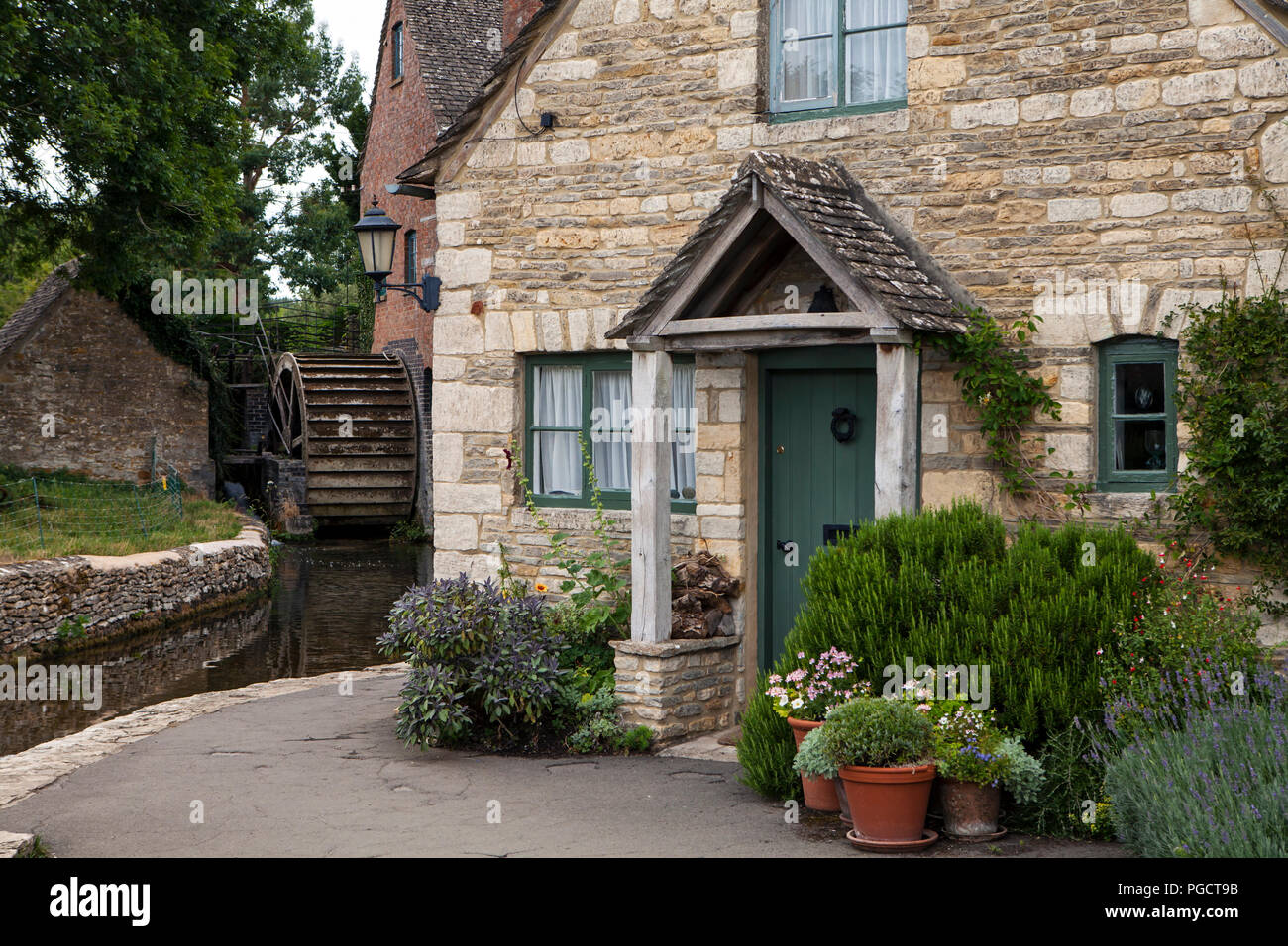 Lower Slaughter, UK - 9th August 2018: This quaint village sits beside ...