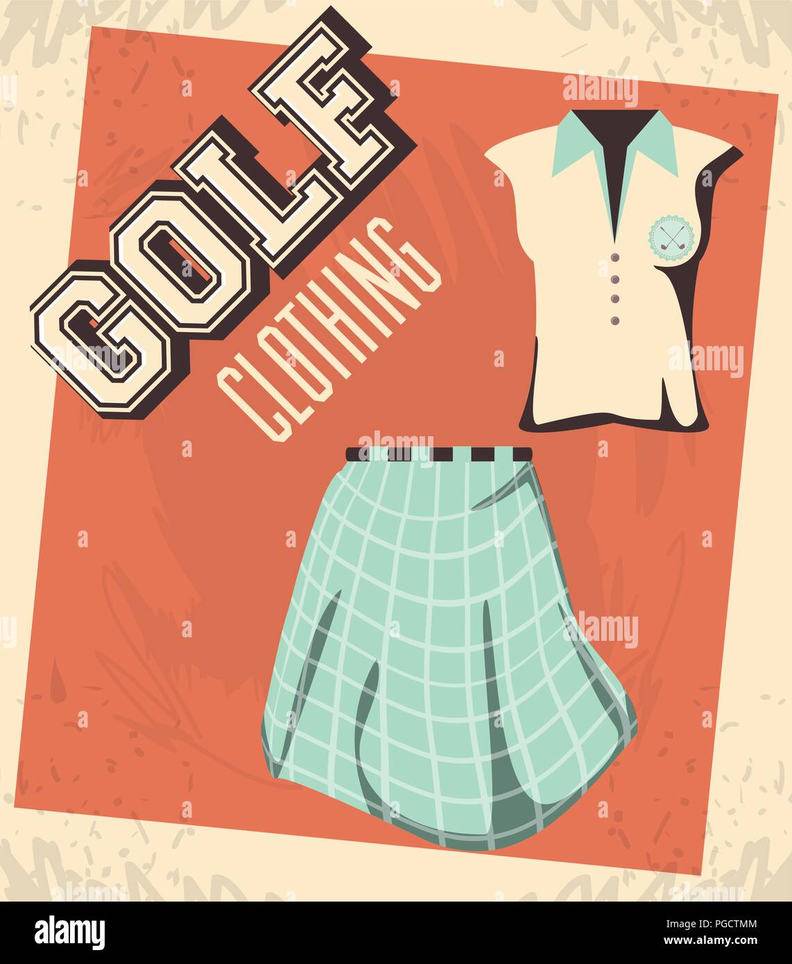 golf uniform femenine shirt and skirt vector illustration design Stock ...