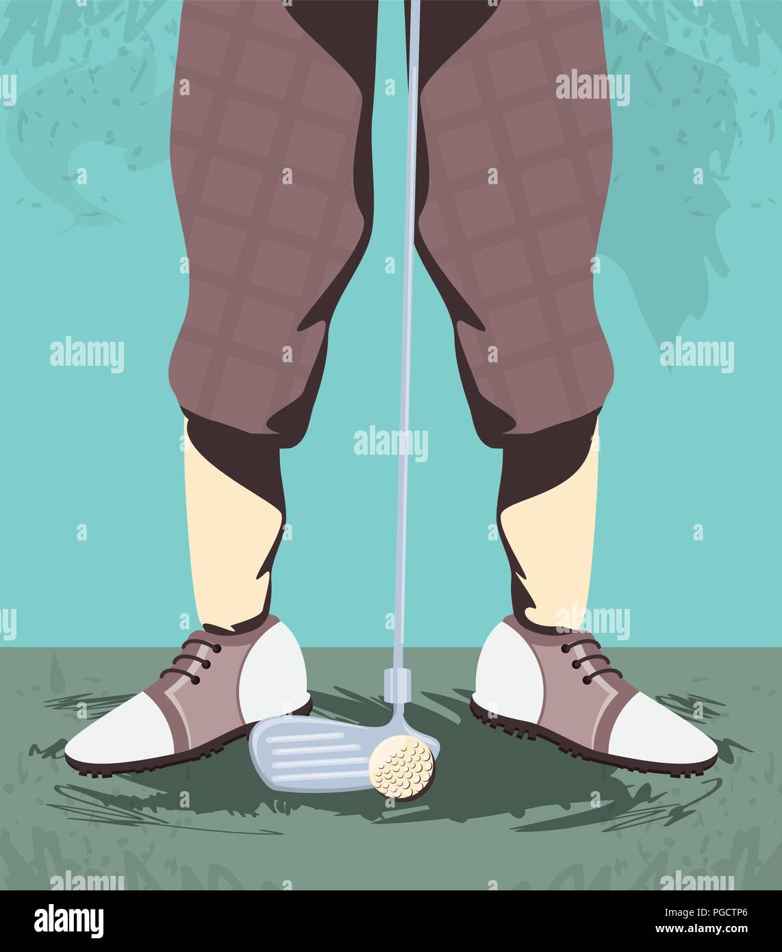 golfer feet on golf course vector illustration design Stock Vector ...
