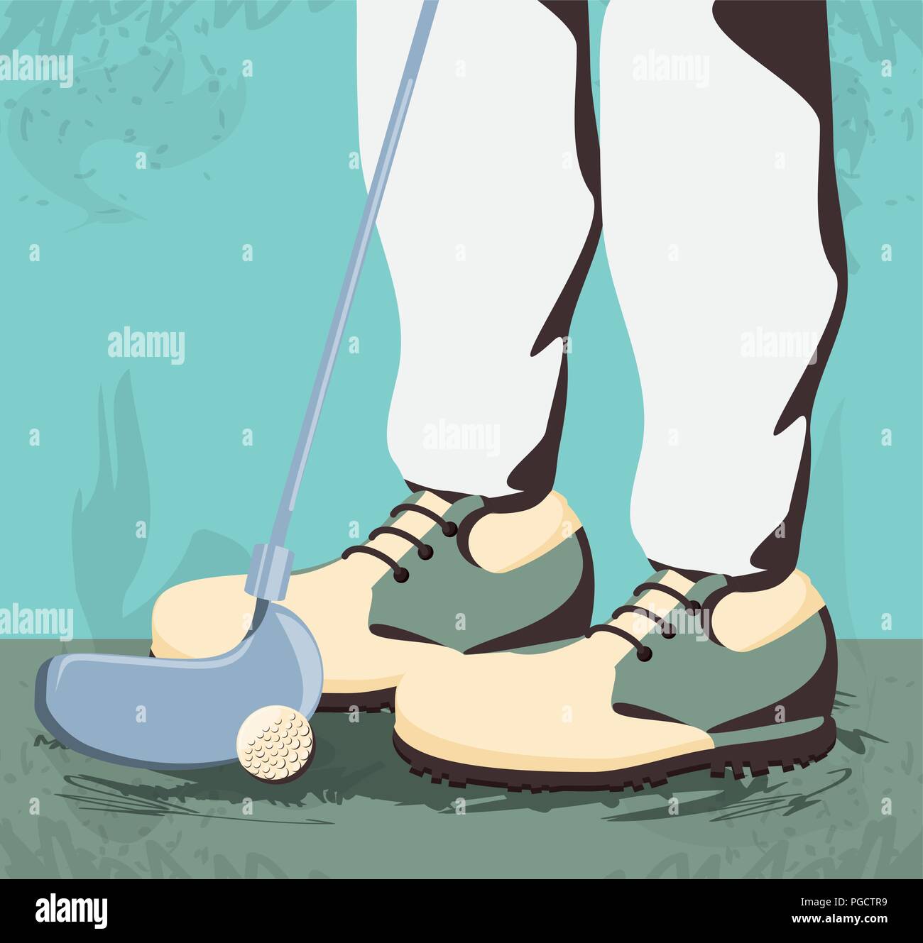 golfer feet on golf course vector illustration design Stock Vector ...