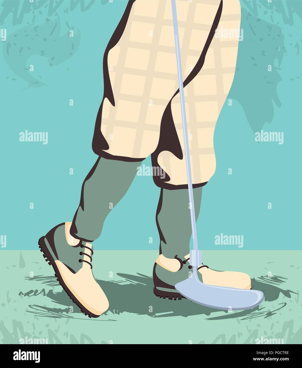 golfer feet on golf course vector illustration design Stock Vector ...