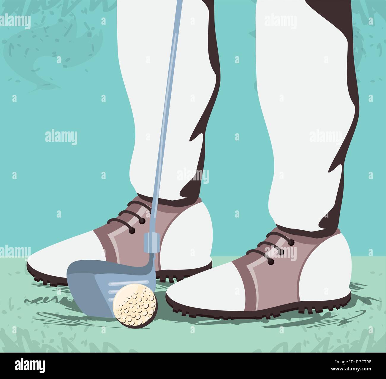 golfer feet on golf course vector illustration design Stock Vector ...