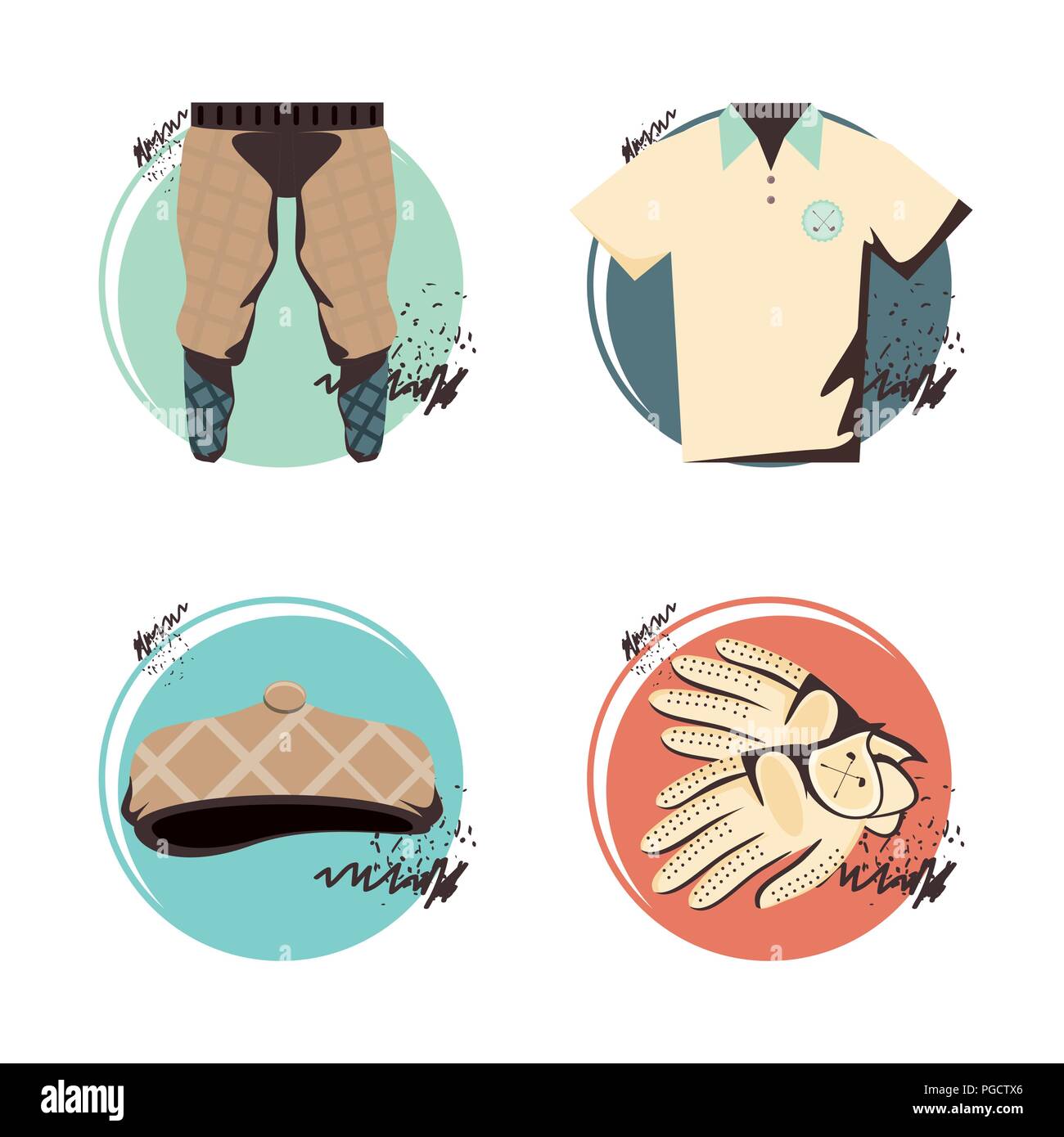 golf uniform set clothes vector illustration design Stock Vector Image ...