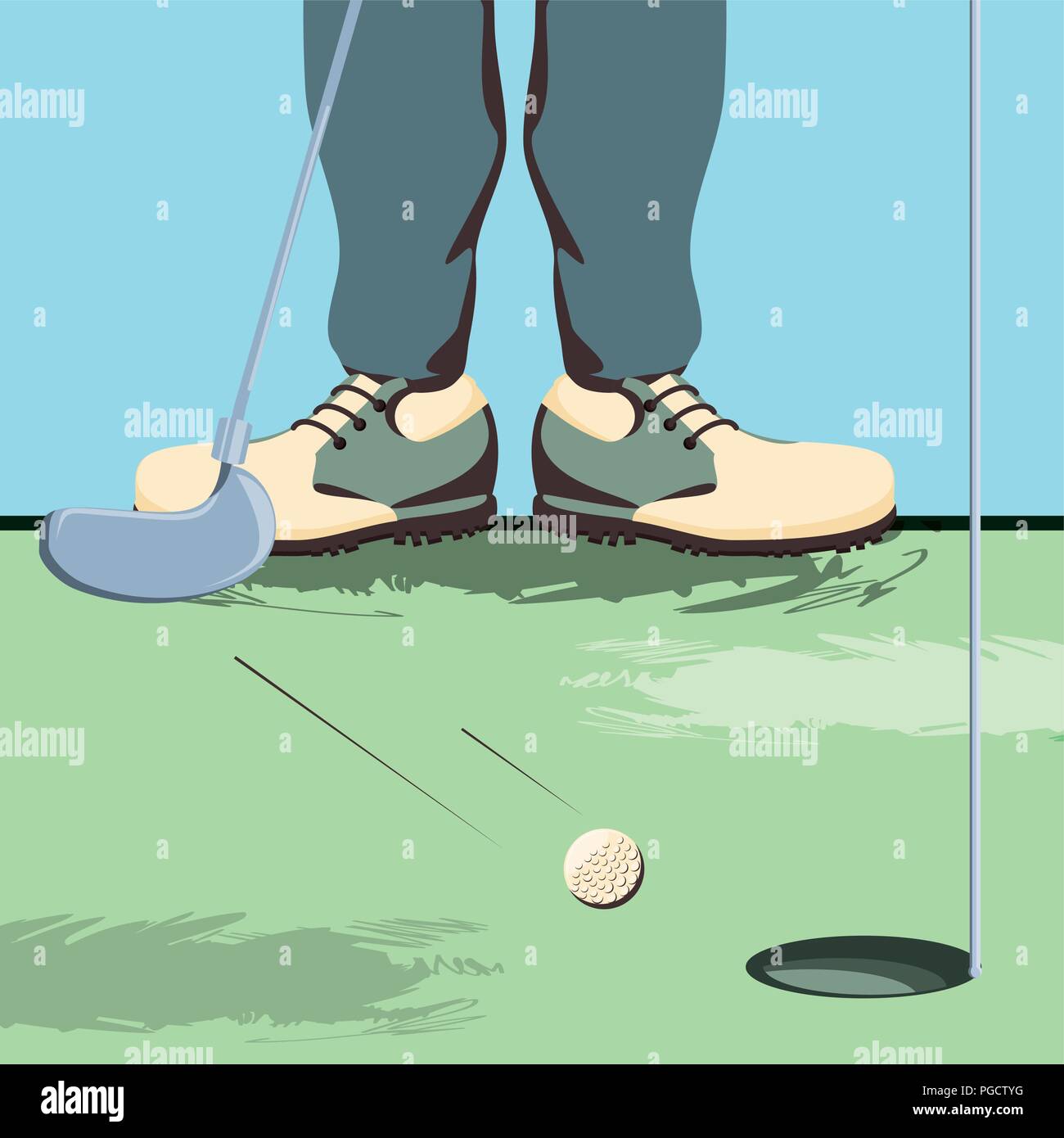 golfer feet on golf course vector illustration design Stock Vector ...