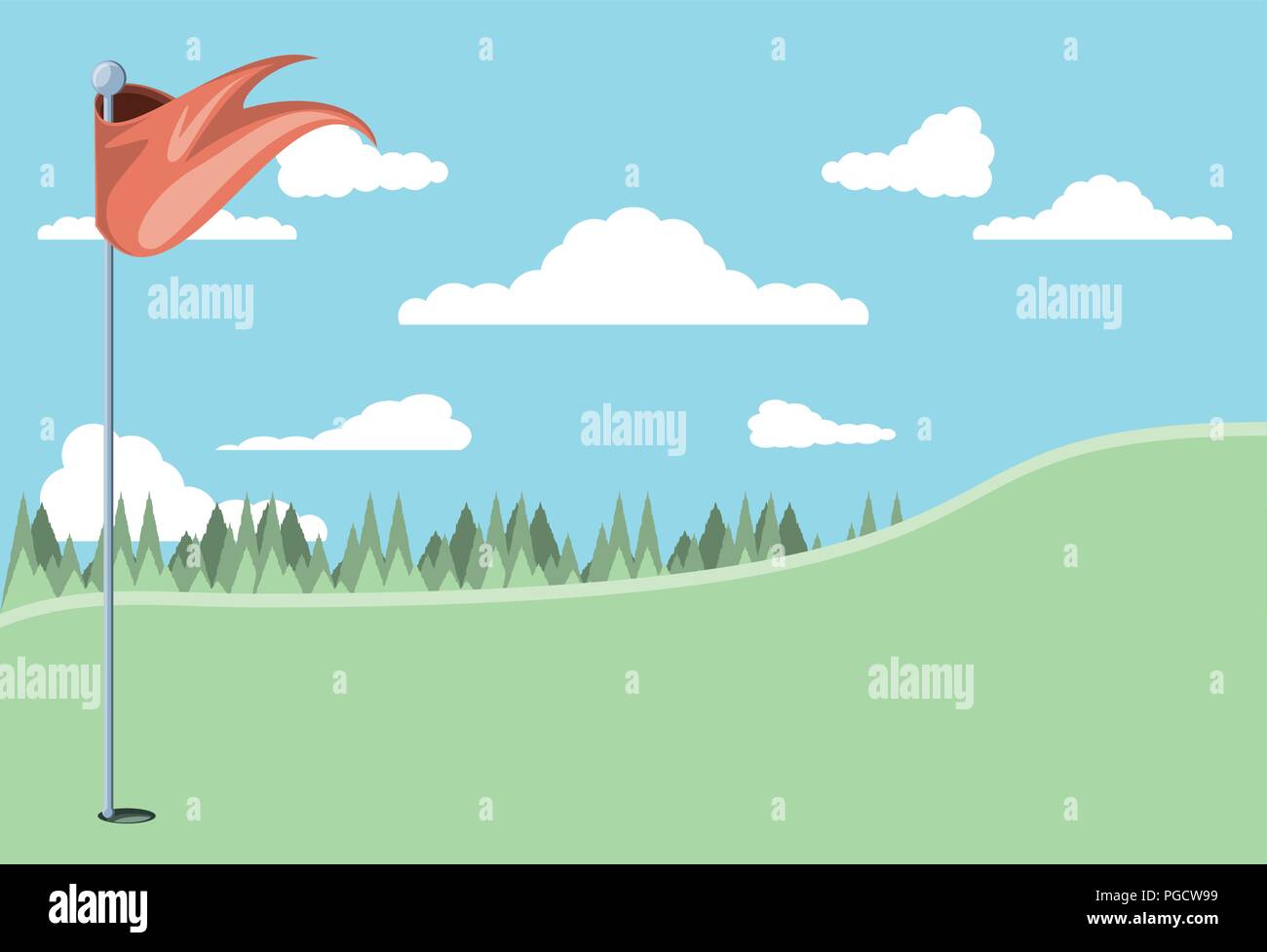 Scenic golf course view Stock Vector Images - Alamy