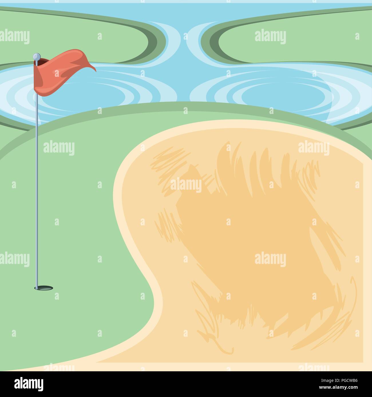 golf curse with sand trap vector illustration design Stock Vector Image ...