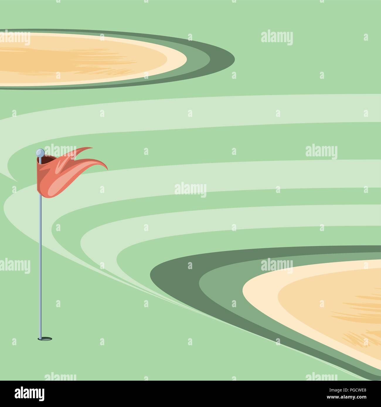golf curse with sand trap vector illustration design Stock Vector Image ...