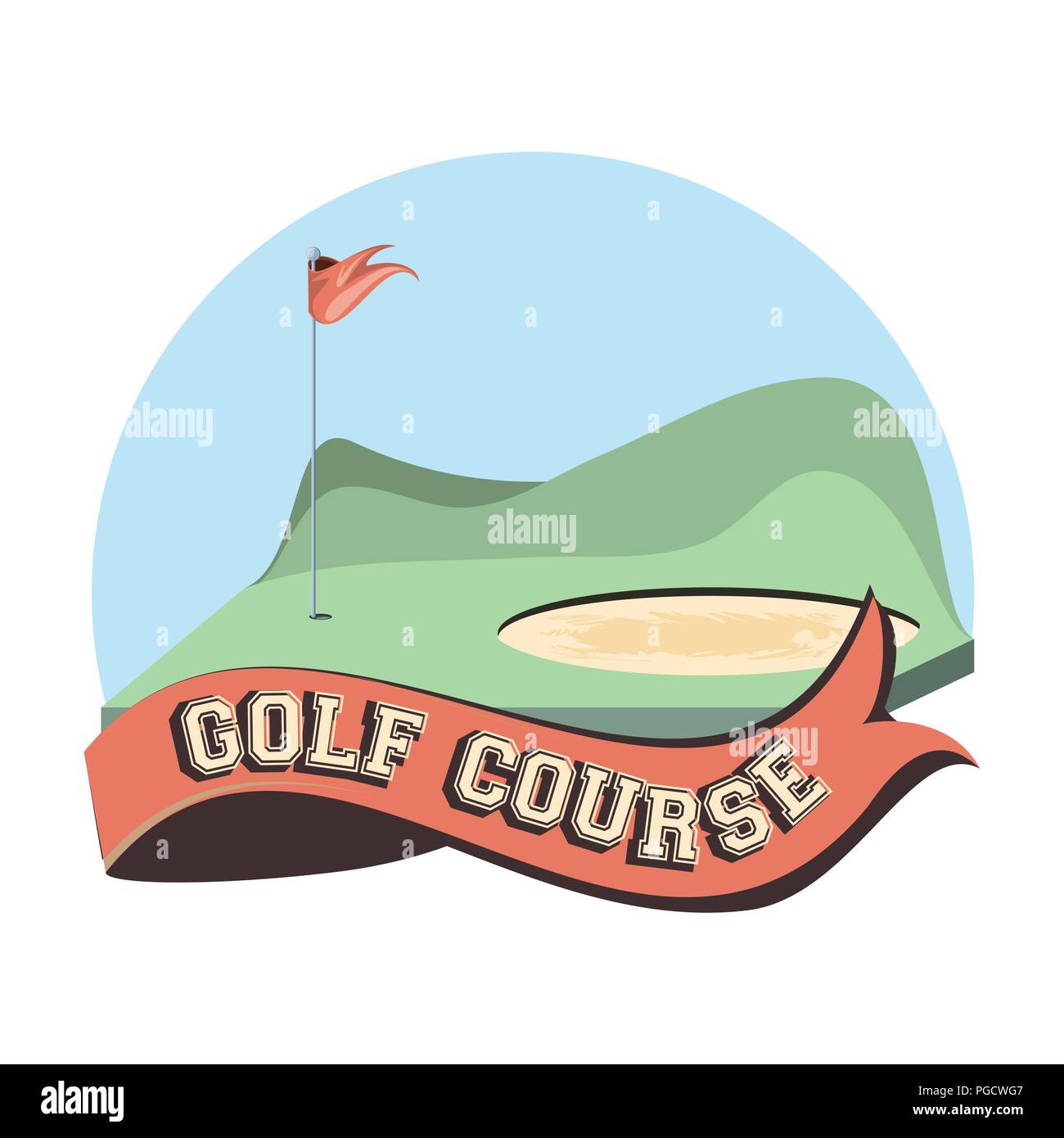golf curse with sand trap vector illustration design Stock Vector Image ...