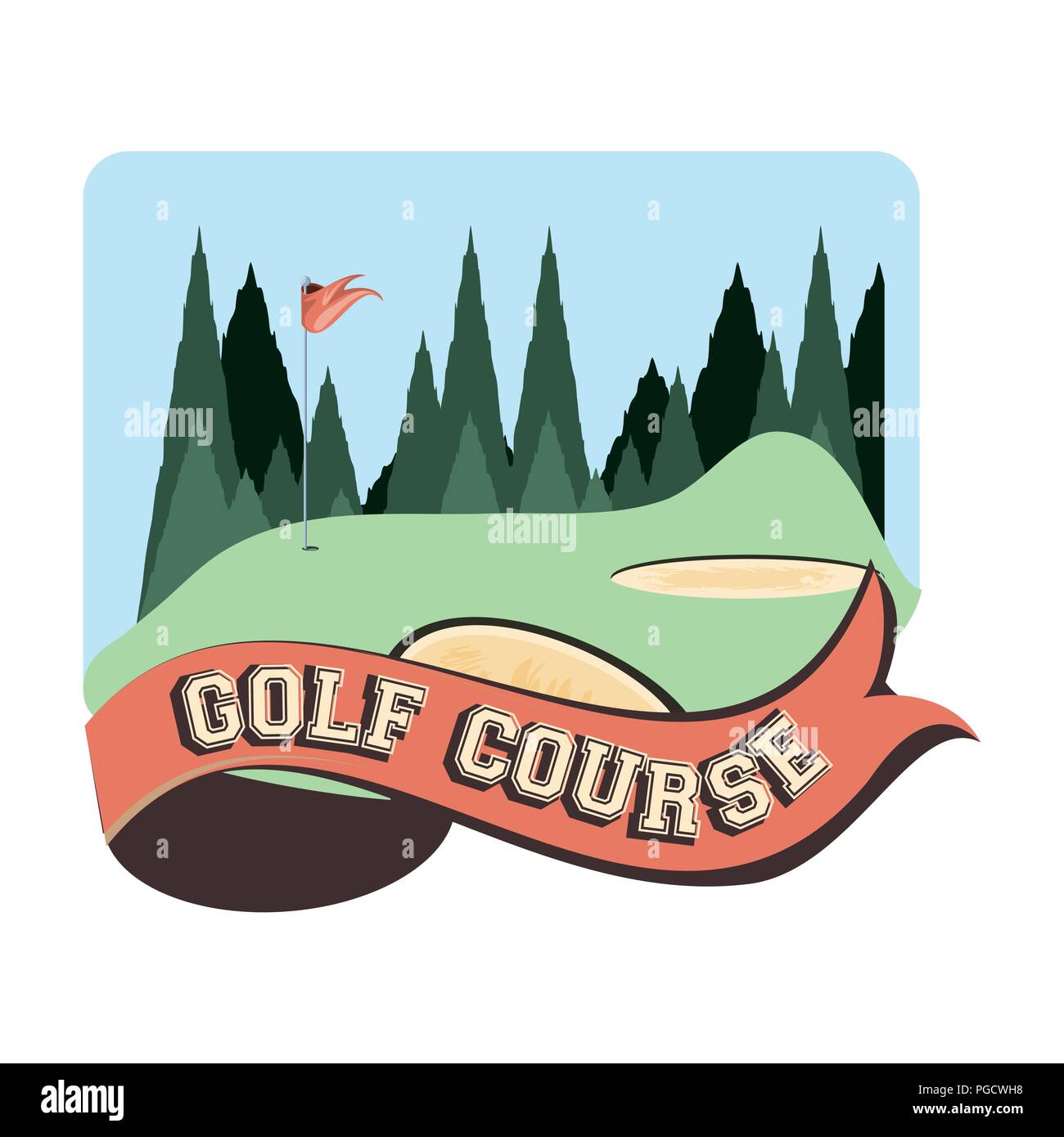 golf curse with sand trap vector illustration design Stock Vector Image ...