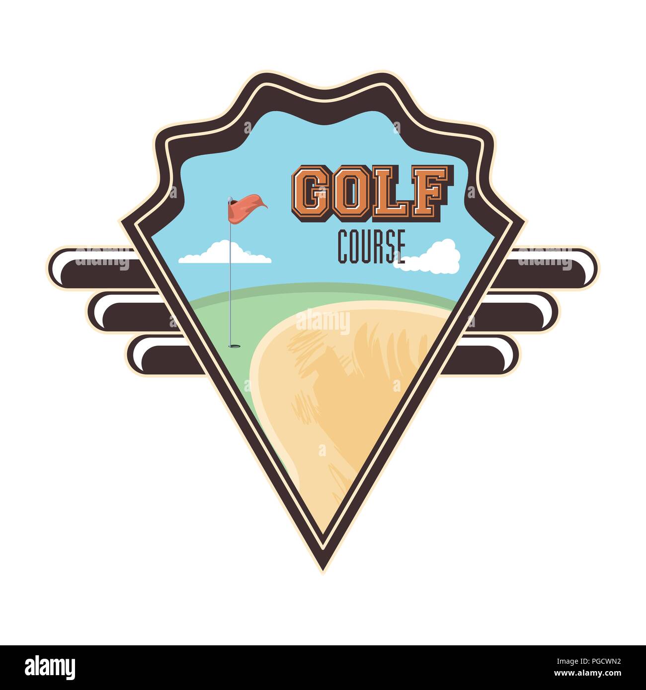 golf curse with sand trap vector illustration design Stock Vector Image ...