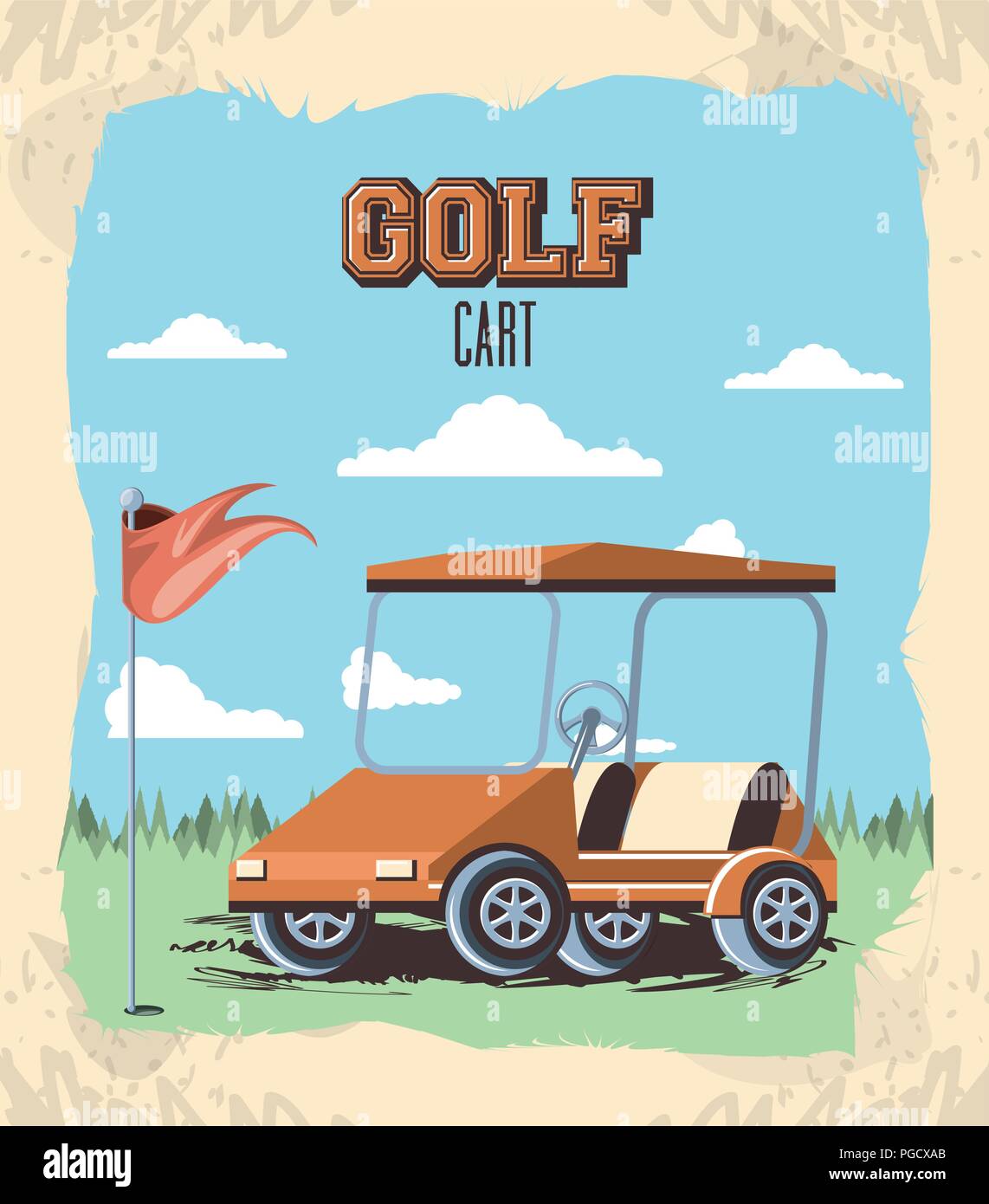 golf cart in the club vector illustration design Stock Vector Image ...