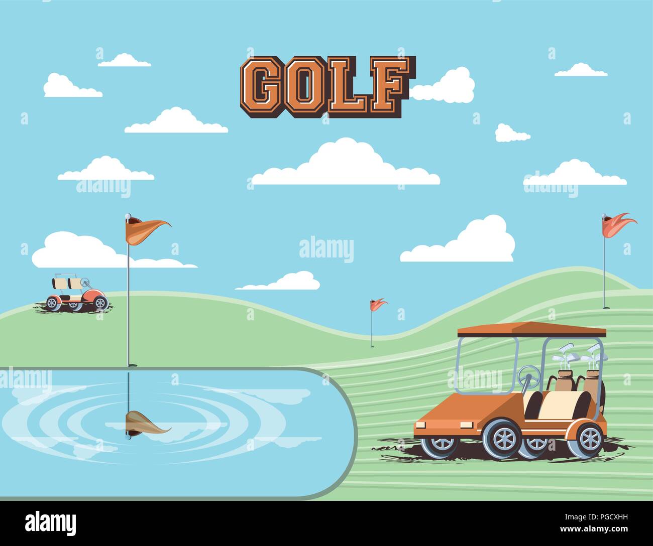 golf cart in the club vector illustration design Stock Vector Image ...