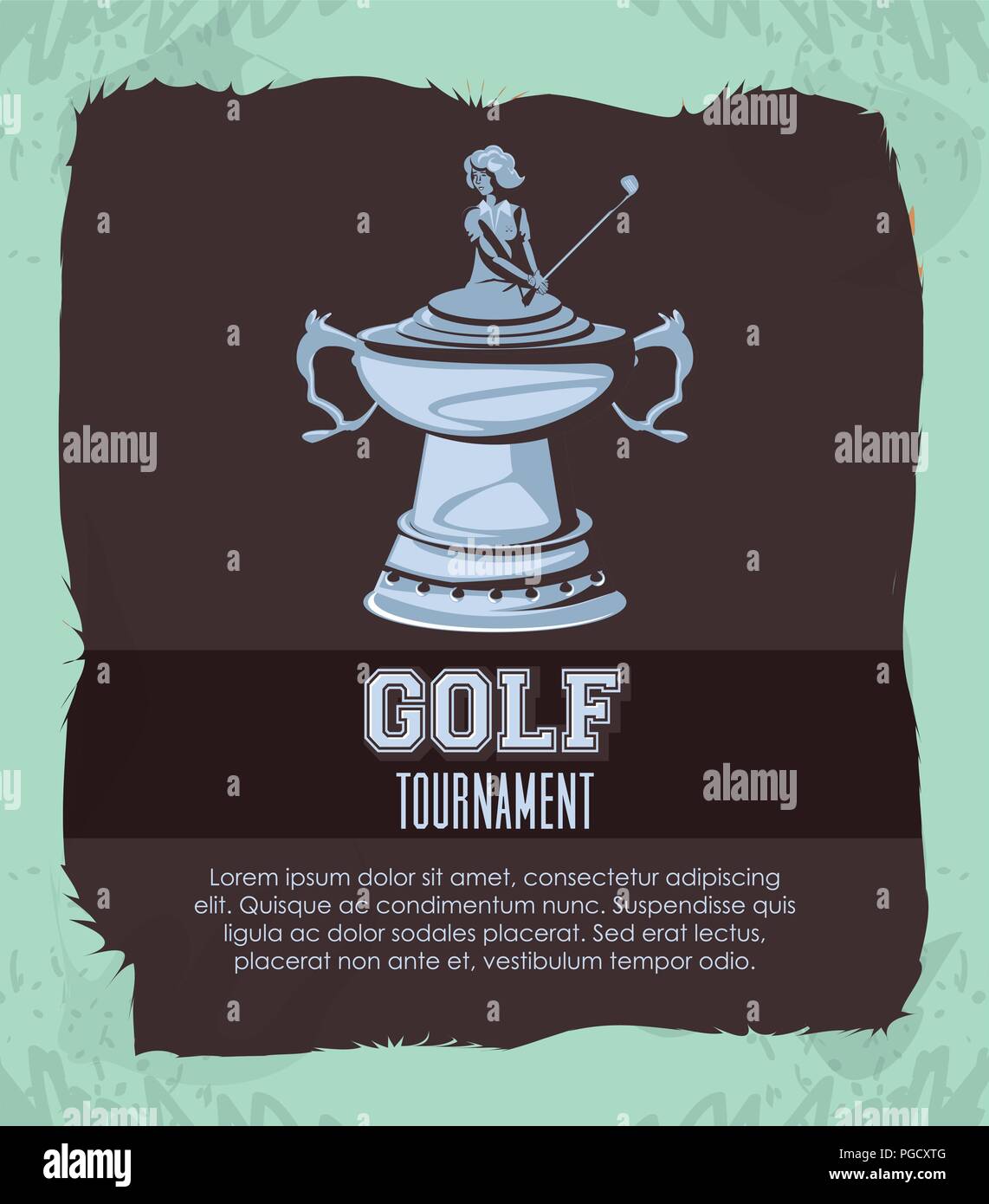 silver trophy golf tournament vector illustration design Stock Vector ...