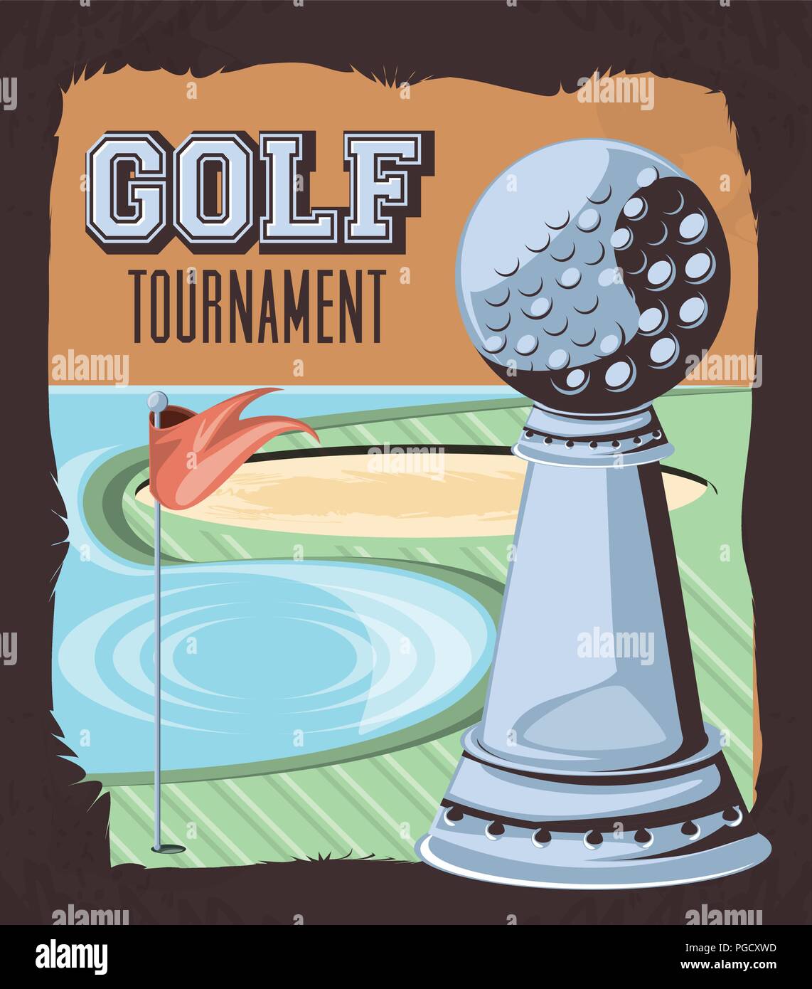 silver trophy golf tournament vector illustration design Stock Vector ...