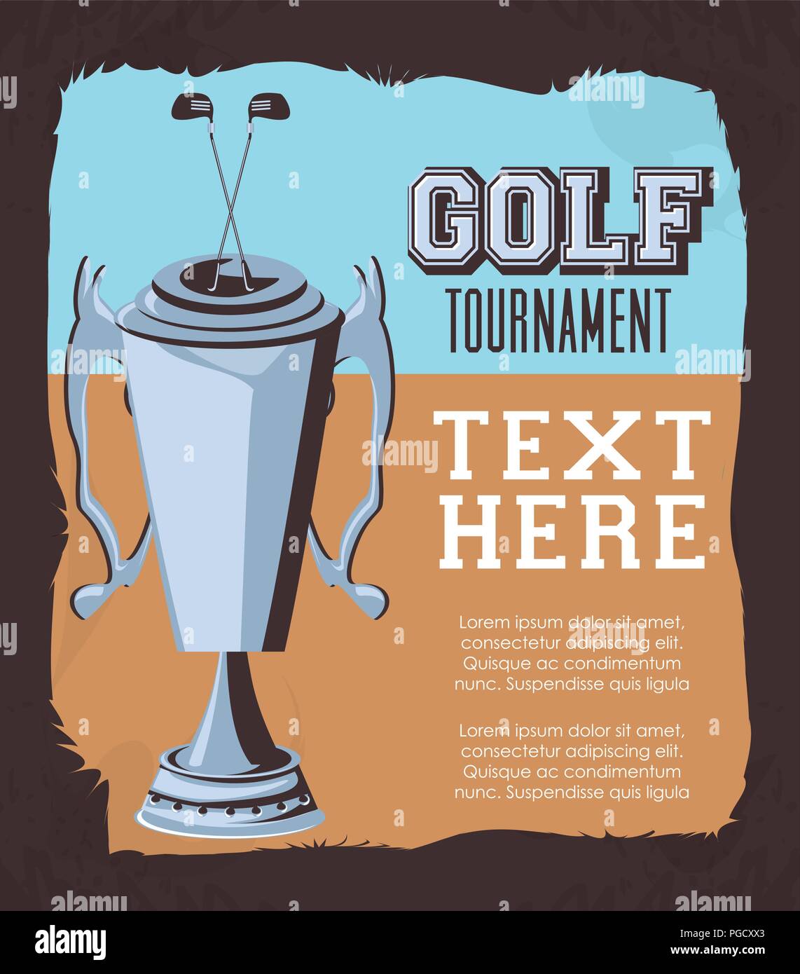 silver trophy golf tournament vector illustration design Stock Vector ...