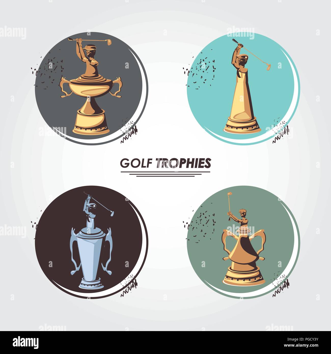 set trophies golf tournament vector illustration design Stock Vector ...