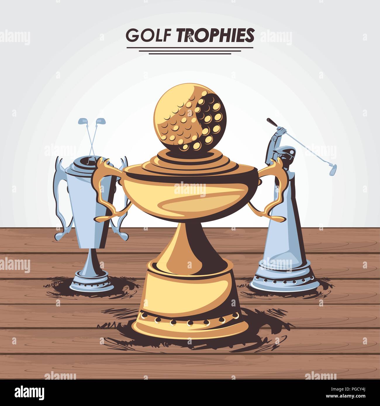 set trophies golf tournament vector illustration design Stock Vector ...