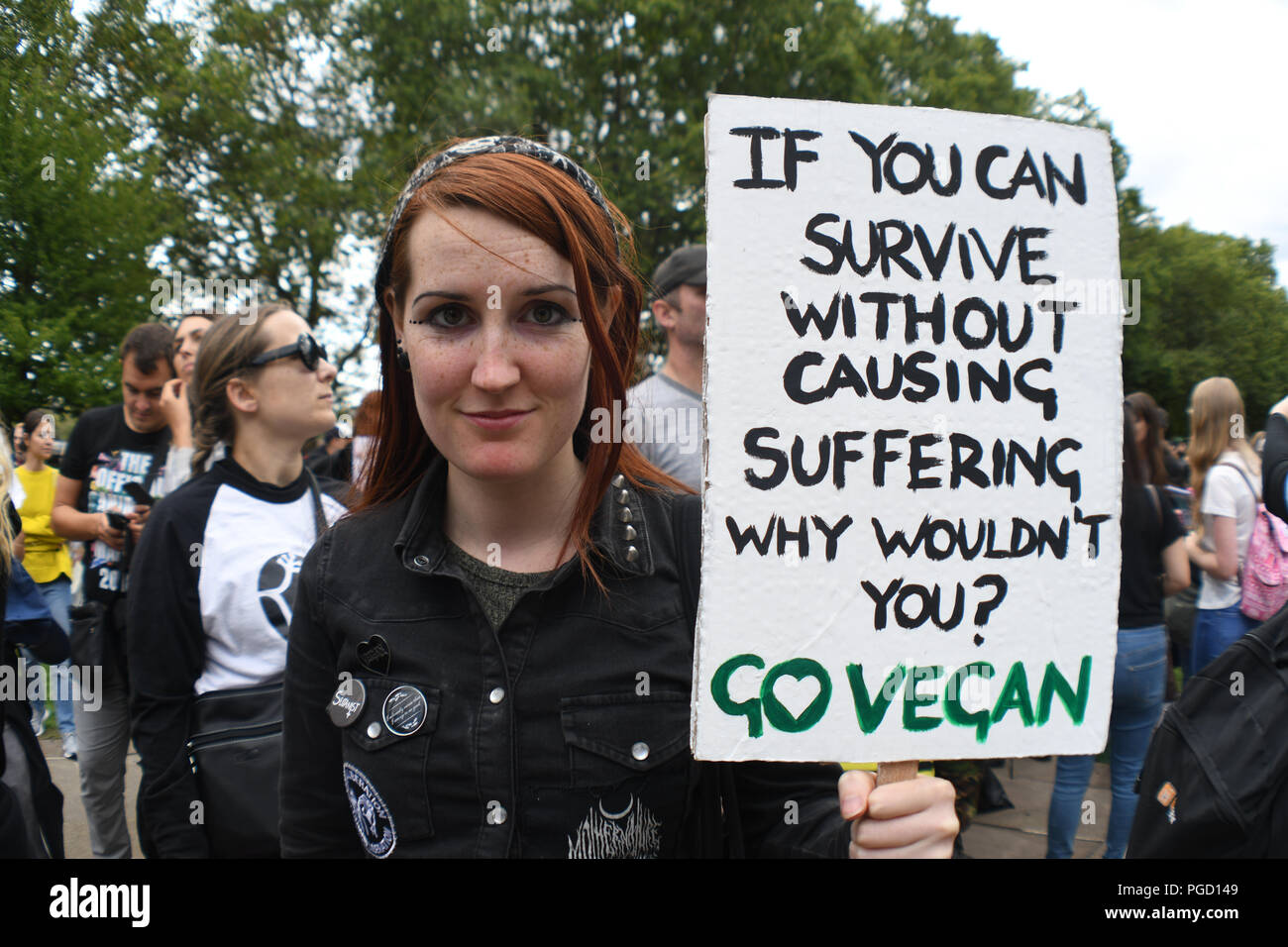 London, UK. 25th Aug 2018. Thousands of veganist activists join The ...