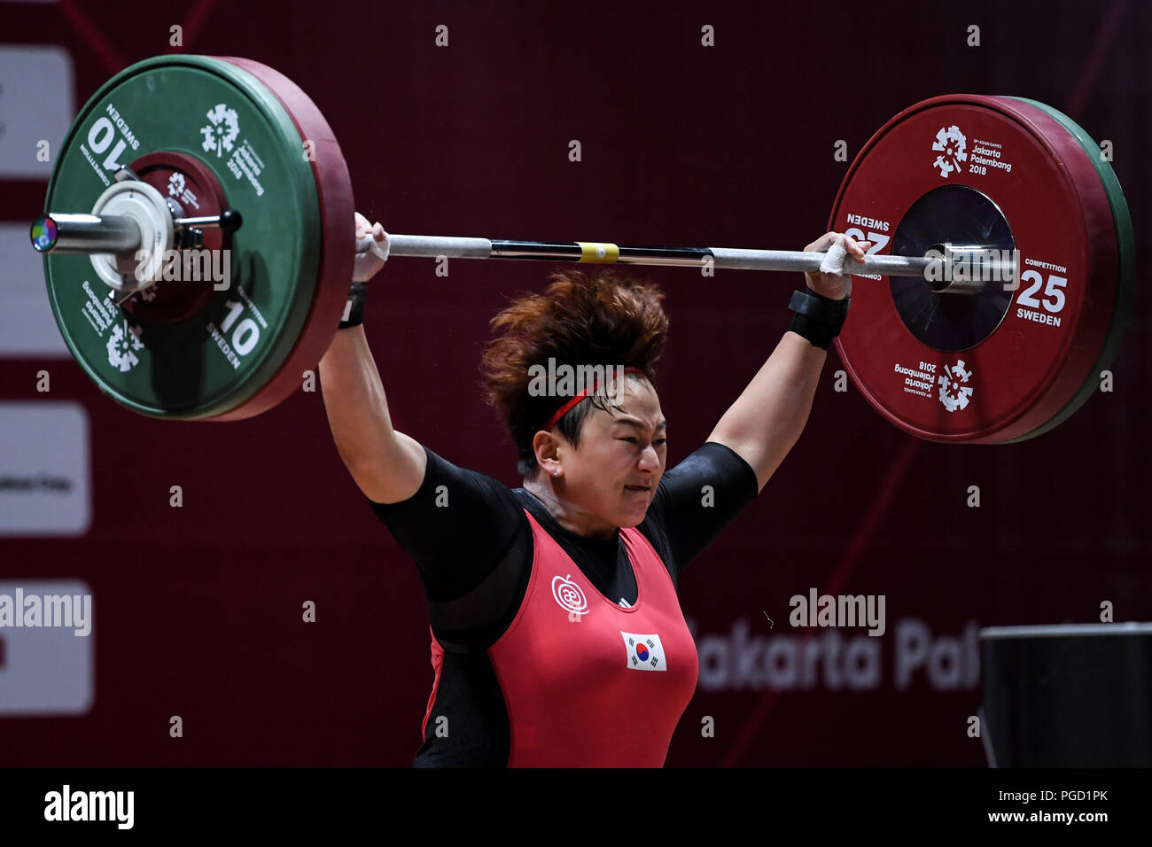 Jakarta, Indonesia. 25th Aug, 2018. Mun Yura of South Korea competes ...