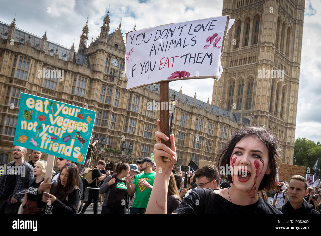 London, UK. 25th August, 2018. Official Animal Rights March. Credit ...