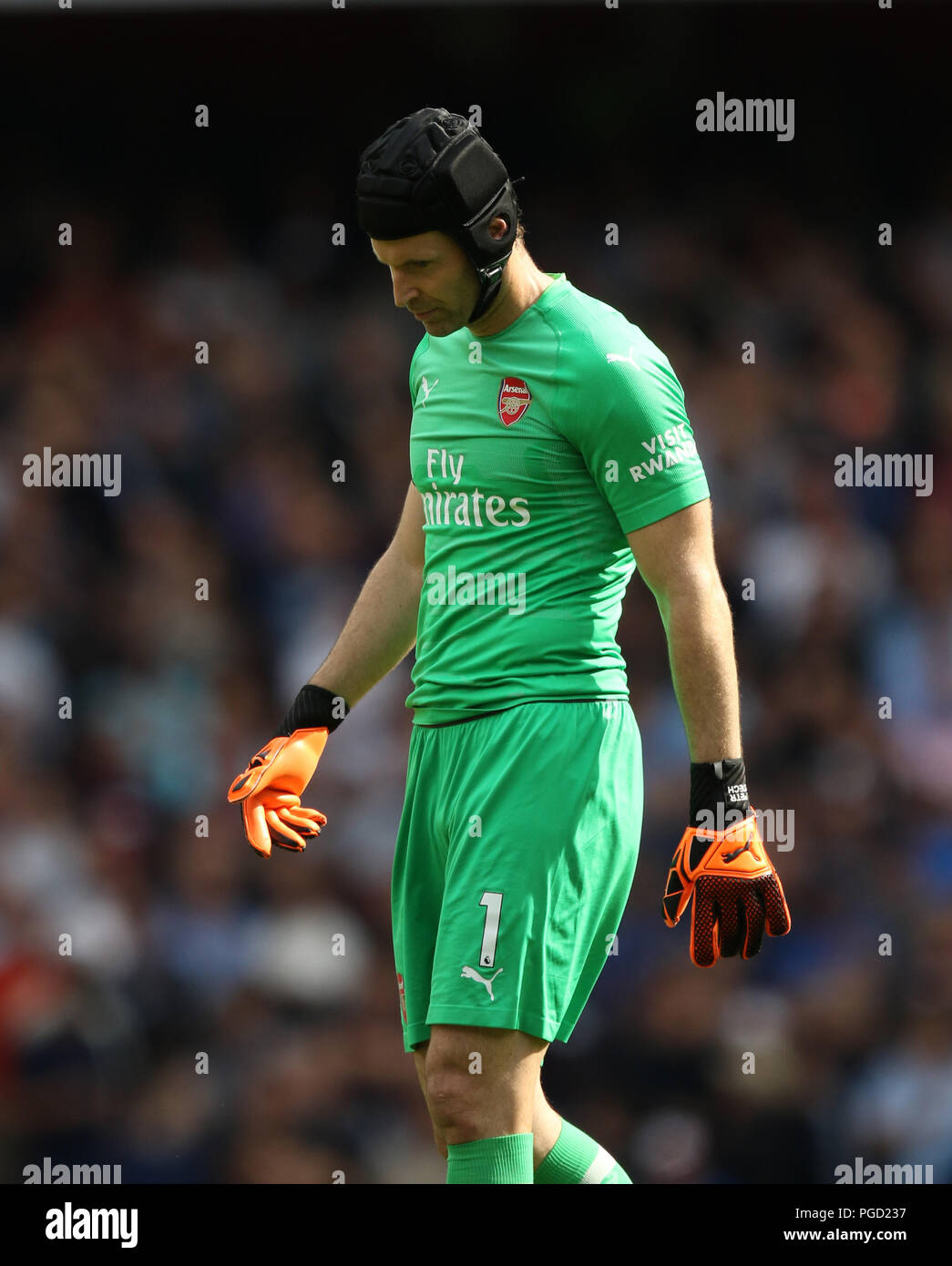 London, UK. 25th Aug 2018. Petr Cech (A) at the Arsenal v West Ham ...