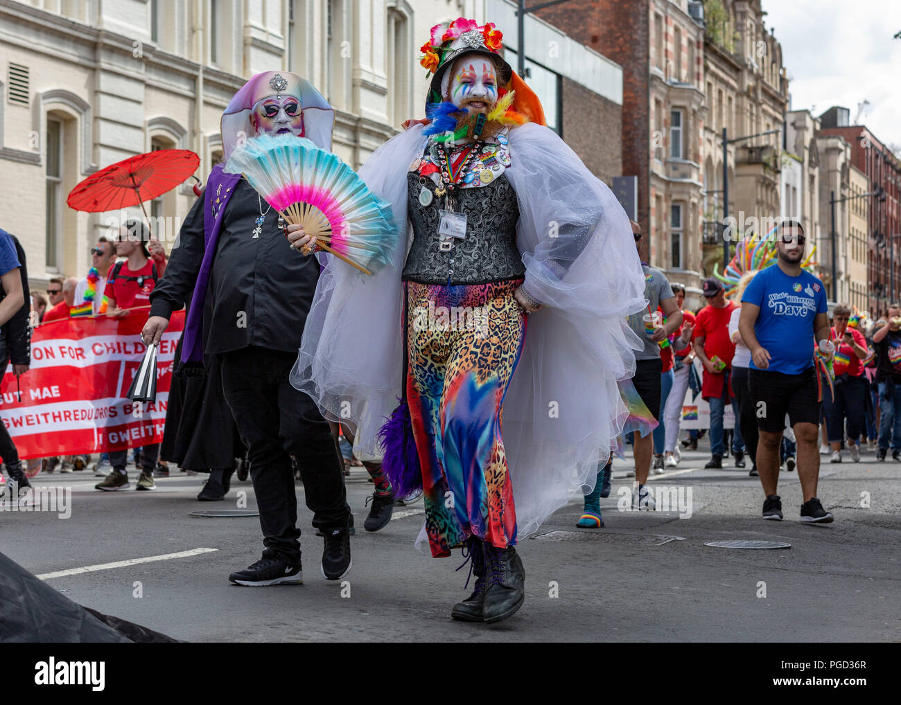 Cardiff, UK. 25th Aug 2018. The 2018 Pride Cymru Parade in Cardiff ...