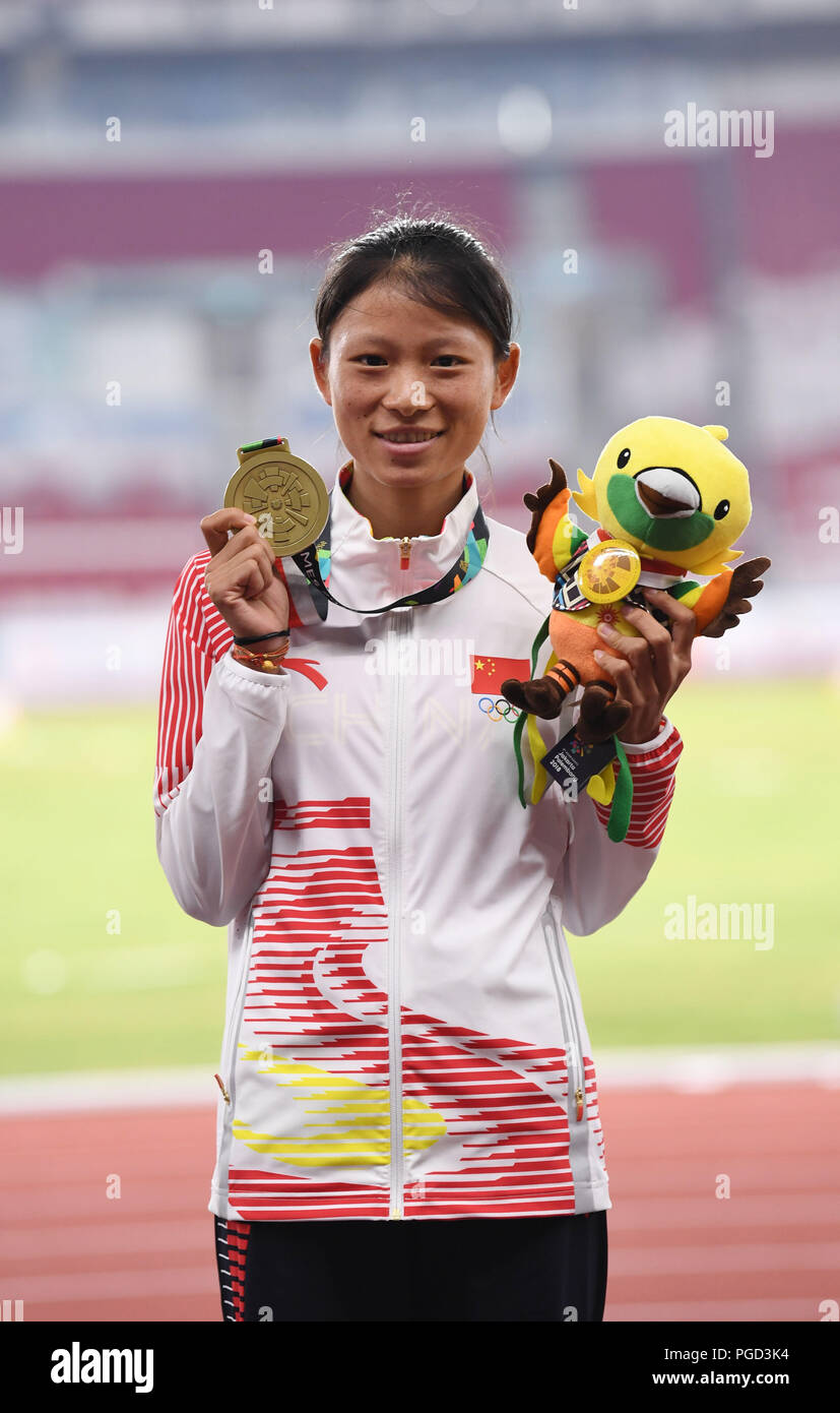 Jakarta, Asian Games 2018 in Jakarta. 25th Aug, 2018. Bronze medalist ...